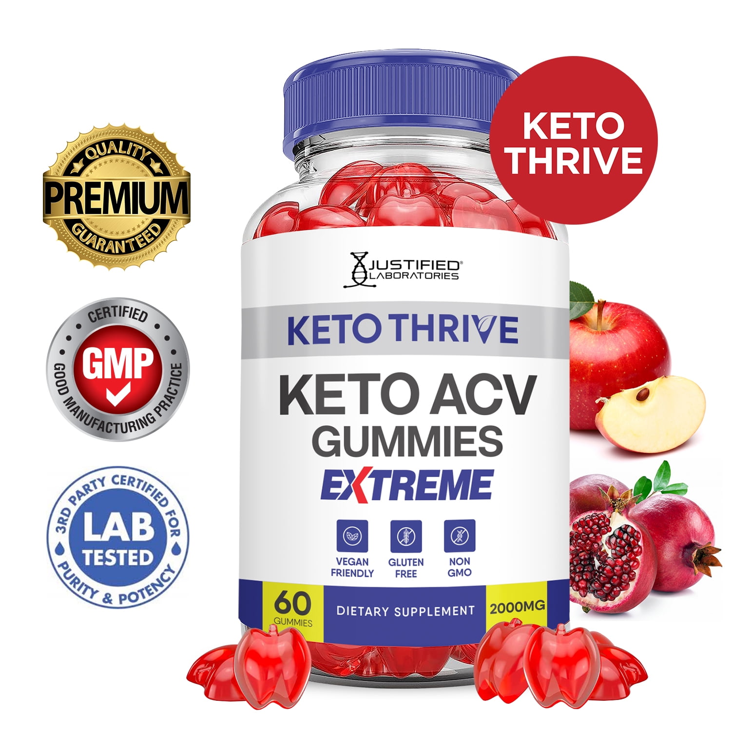 Keto Thrive Extreme ACV Gummies 2000mg Dietary Supplement 60 Gummys ...