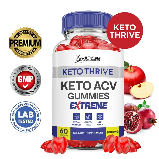 Keto Thrive Extreme ACV Gummies 2000mg Dietary Supplement 60 Gummys ...