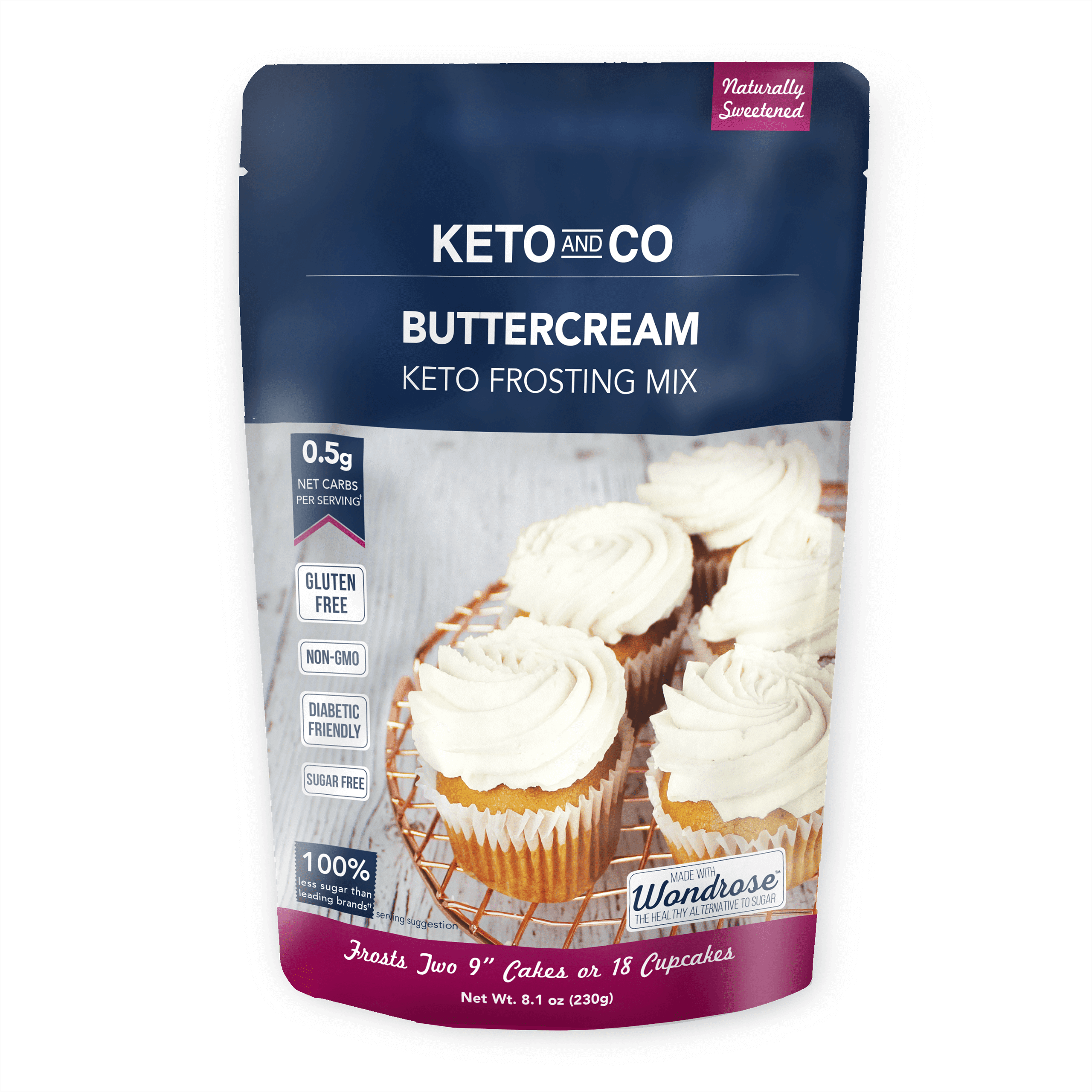 Keto and Co Buttercream Keto Frosting Mix-No Added Sugar-(One Bag ...