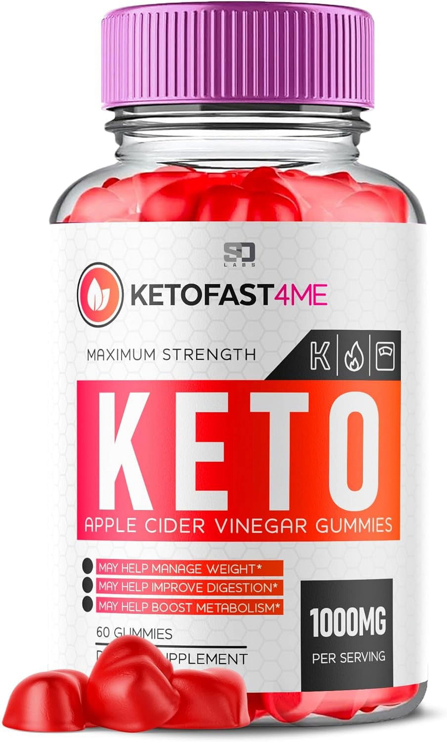 KetoFast 4 Me Keto Gummies, Advanced 1000MG Formula, Apple Cider ...