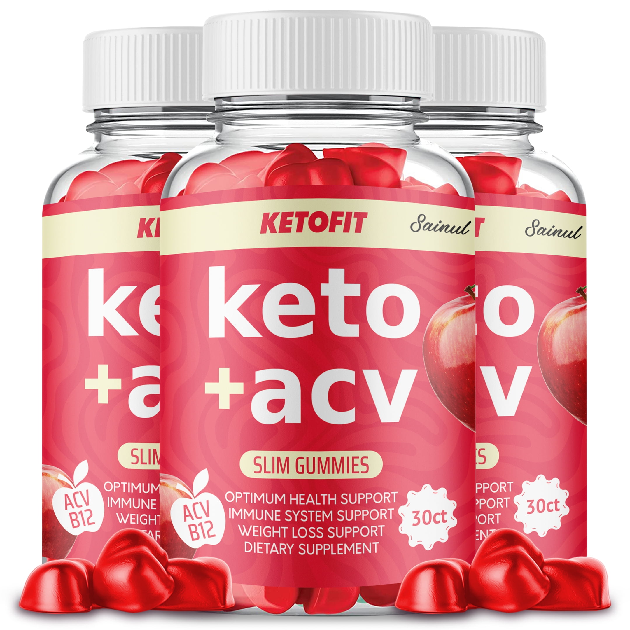 KetoFit Keto ACV Gummies, Maximum Strength, Apple Cider Vinegar, 3 ...