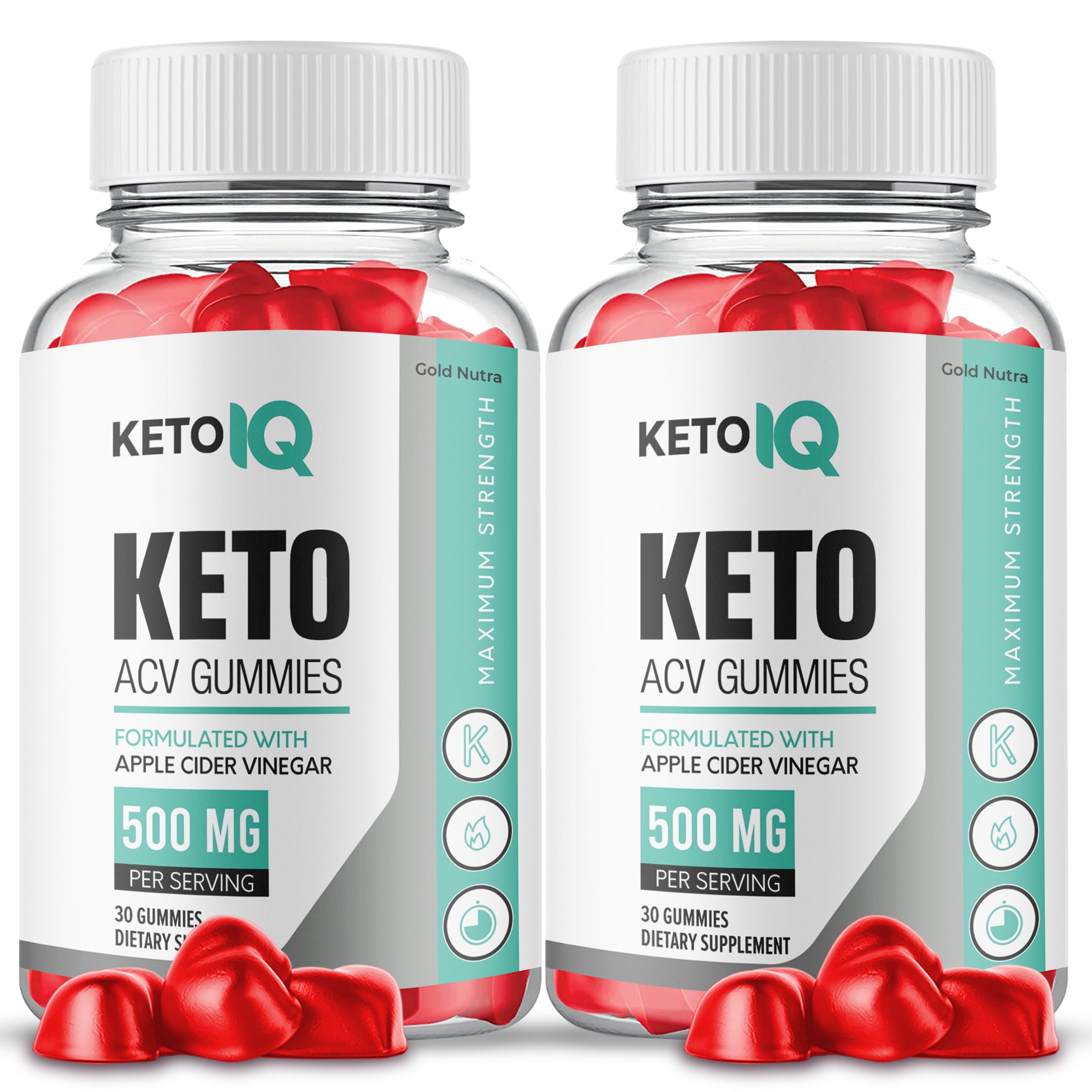 KetoIQ Keto ACV Gummies, Apple Cider Vinegar, Max Strength, 2 Month ...