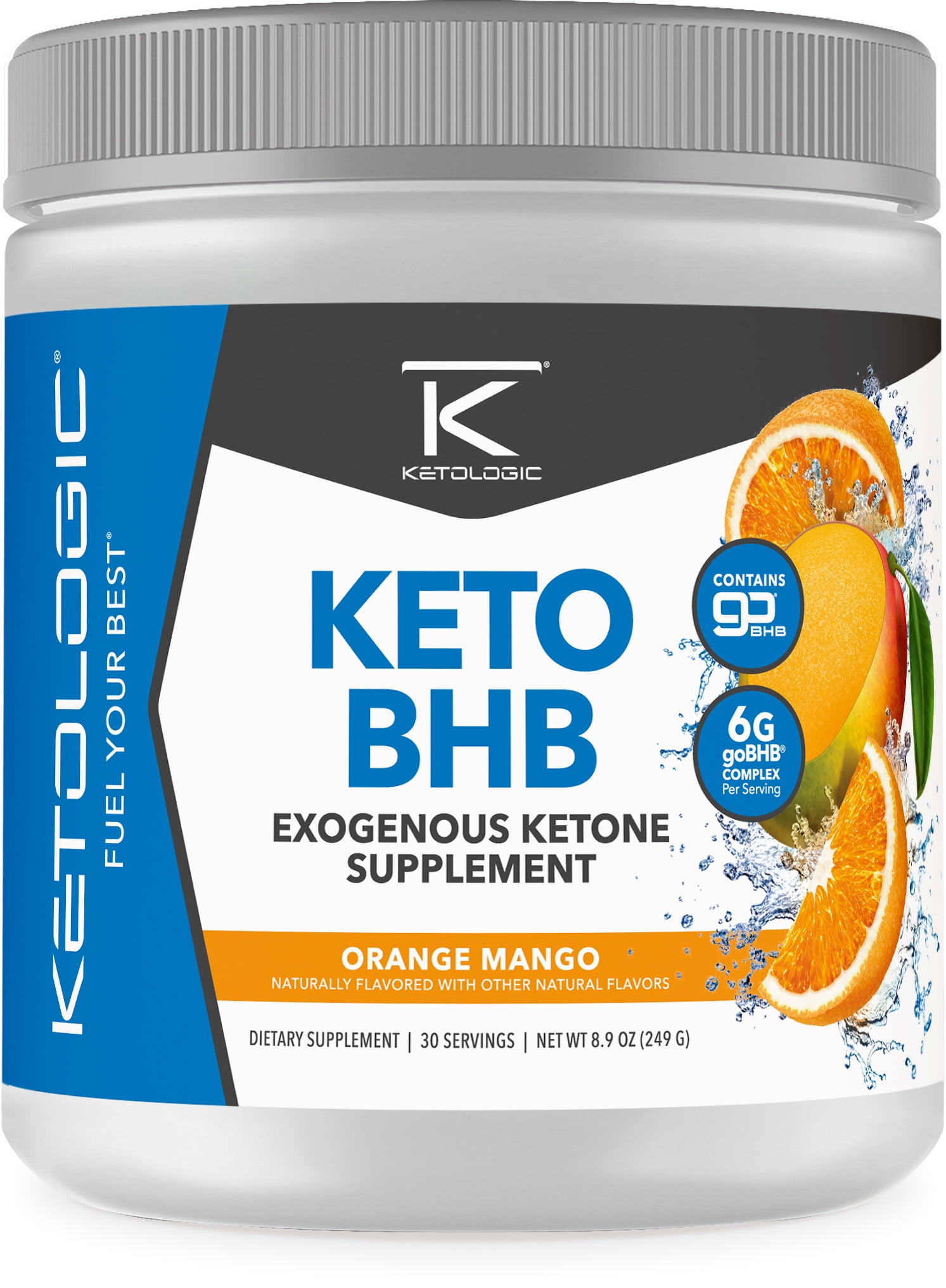 KetoLogic Keto BHB Exogenous Ketones Supplement, Orange Mango | 30 ...