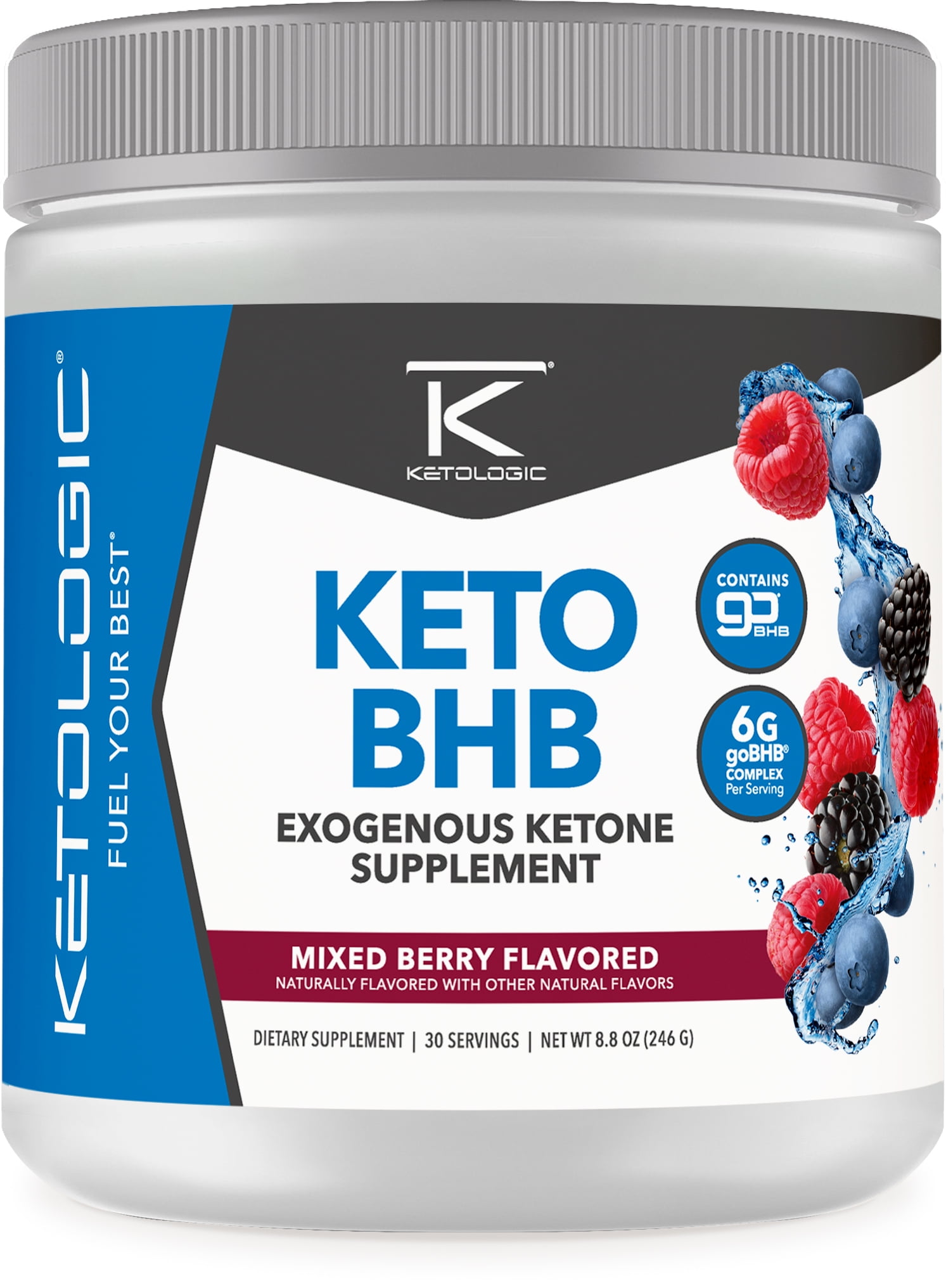KetoLogic Keto BHB (Mixed Berry Flavor) 30 Servings - Exogenous Ketone ...