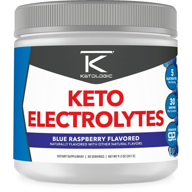 Ketologic Keto Electrolyte Powder (Blue Raspberry) 30 Servings - Sugar ...