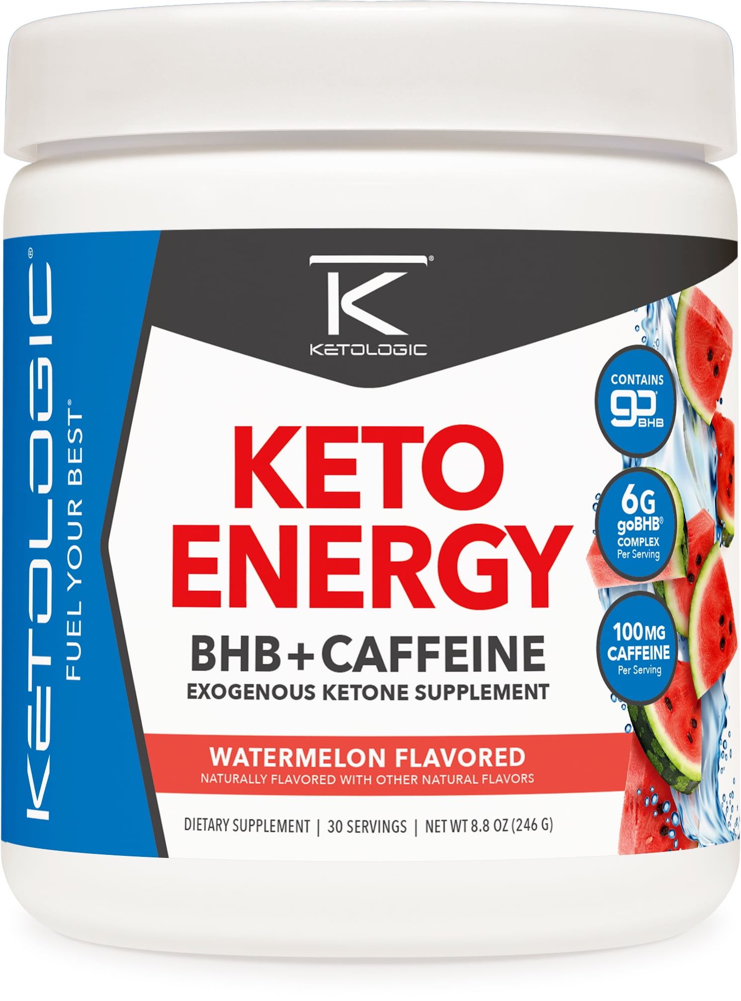 Ketologic KetoEnergy BHB (Watermelon) 30 Servings - BHB+CAFFEINE ...