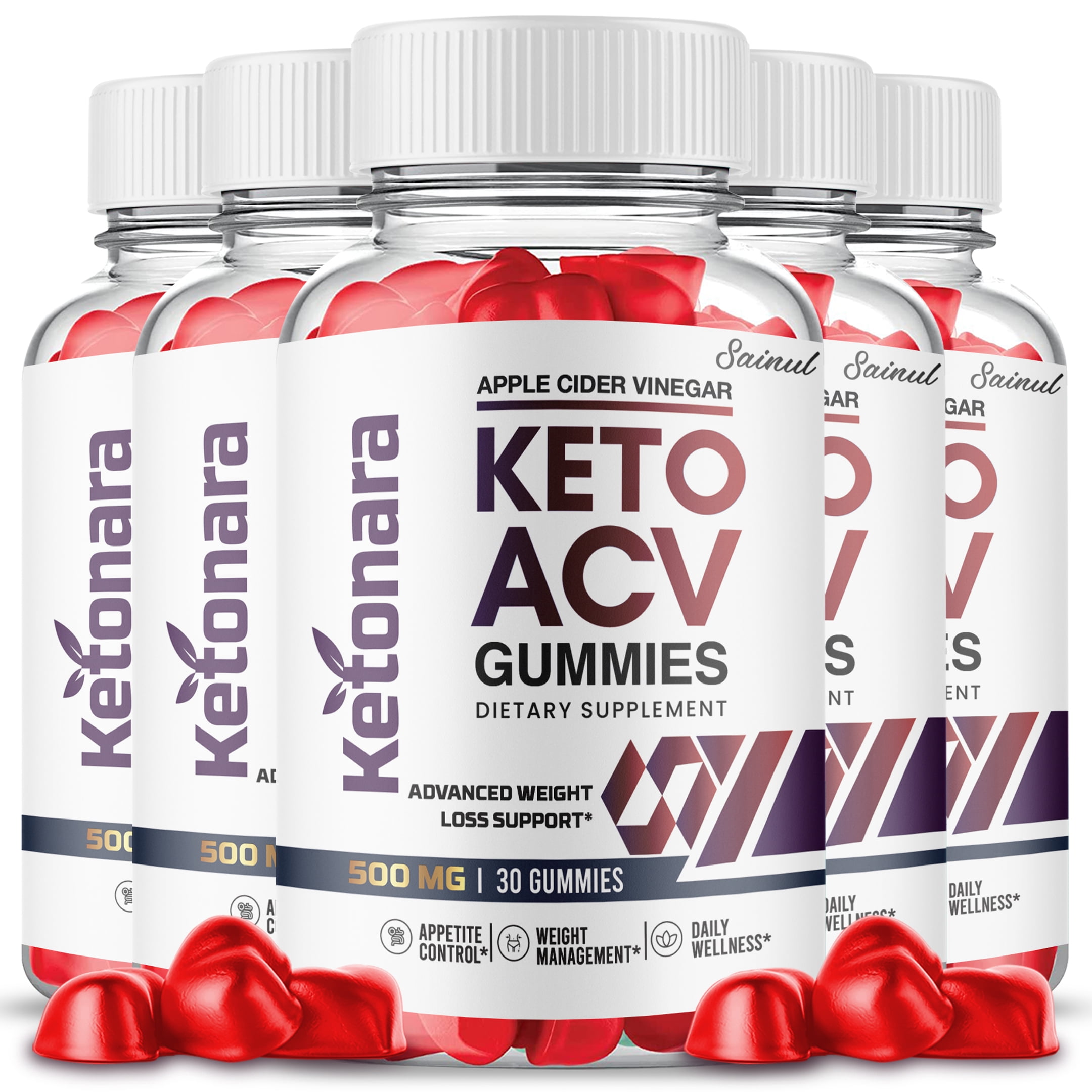 Ketonara Keto ACV Gummies, Maximum Strength for Weight Management, Apple Cider Vinegar, 5 Month ...