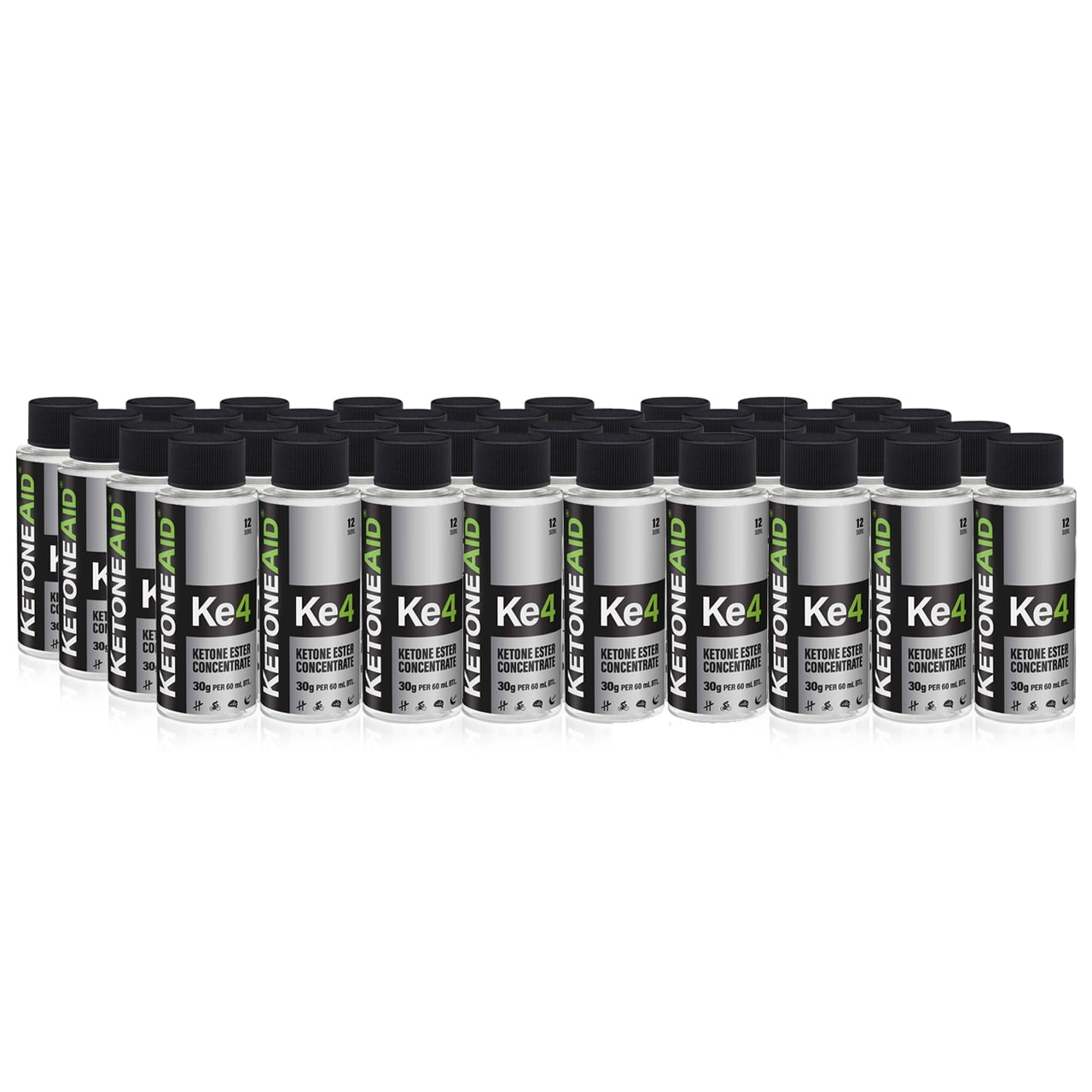 KetoneAid Ke4 Ketone Ester Concentrate w/ Stevia – 36 Pack BULK, 60mL ...