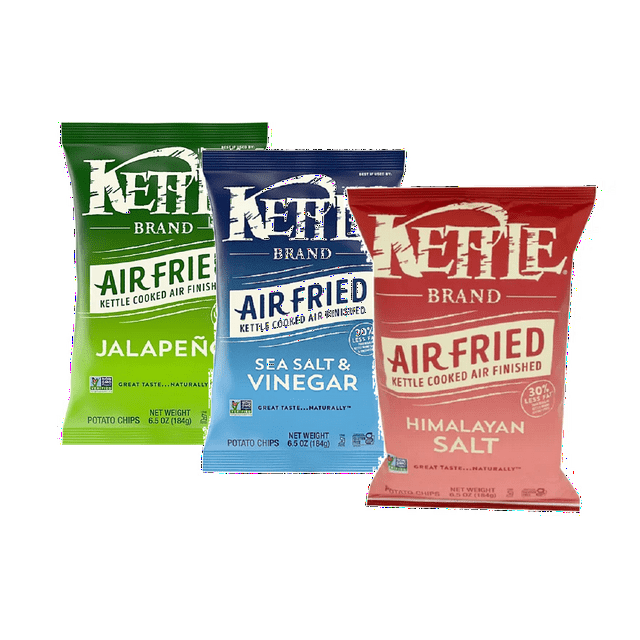 Kettle Brand Air Fried Potato Chips, Variety 3-Pack 6.5 oz. Bags ...
