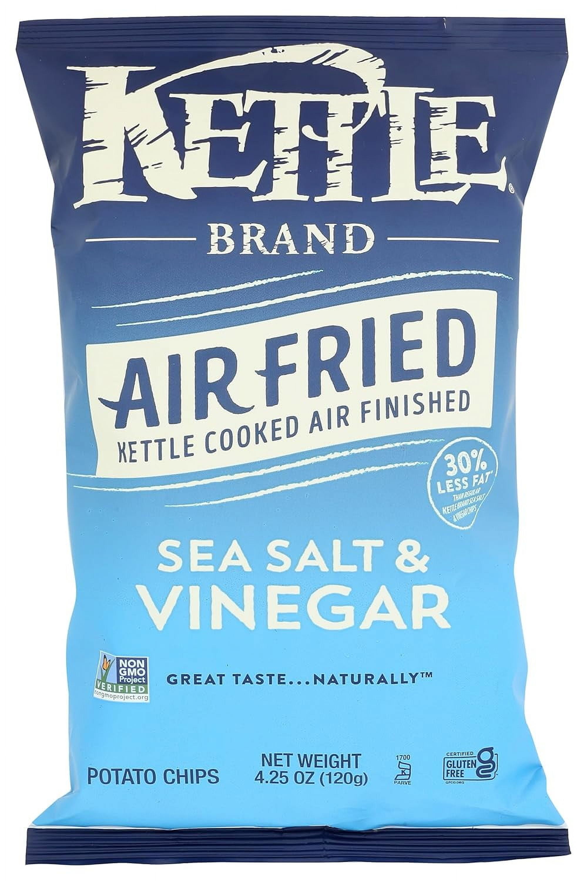 Kettle Brand Air Fried Potato Chips Sea Salt & Vinegar - 4.25 oz Pack ...