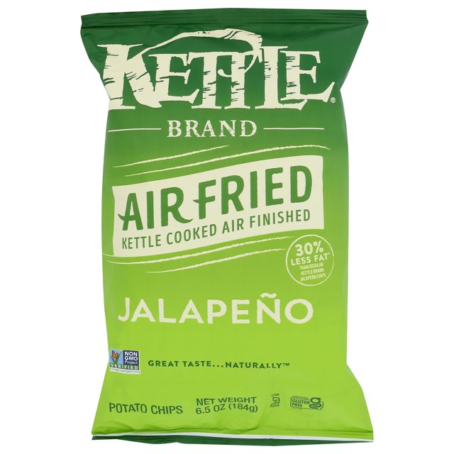 Kettle Brand, Kettle Cookedair Fried Potato Chips, Jalapeno, 6.5 Ounce ...