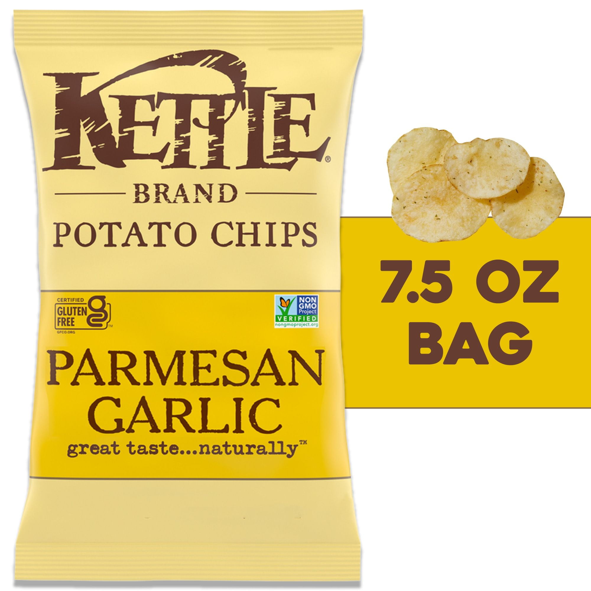 Kettle Brand Potato Chips, Parmesan Garlic Kettle Chips, 7.5 oz ...