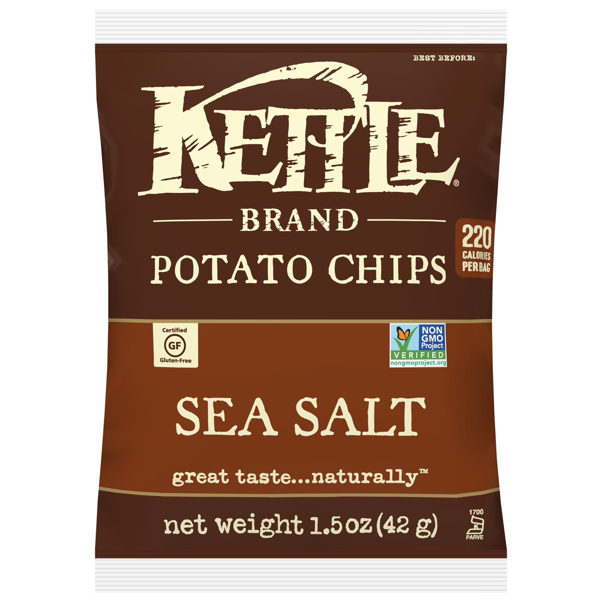 Kettle Brand Potato Chips, Sea Salt, Single-Serve 1.5 Oz, 24 Ct ...