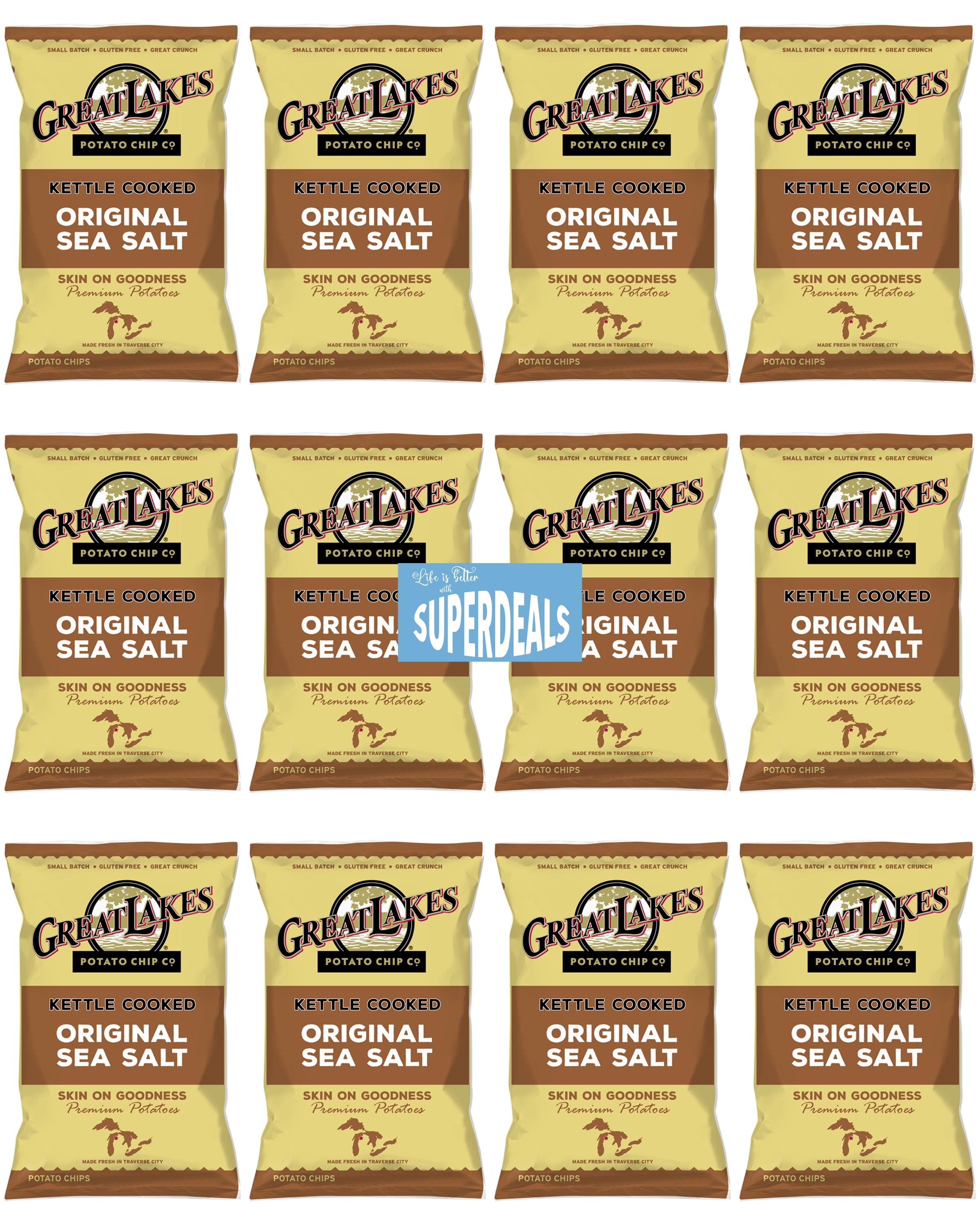 Kettle Cooked Potato Chips by Great Lakes Value Pack Bundled by ...