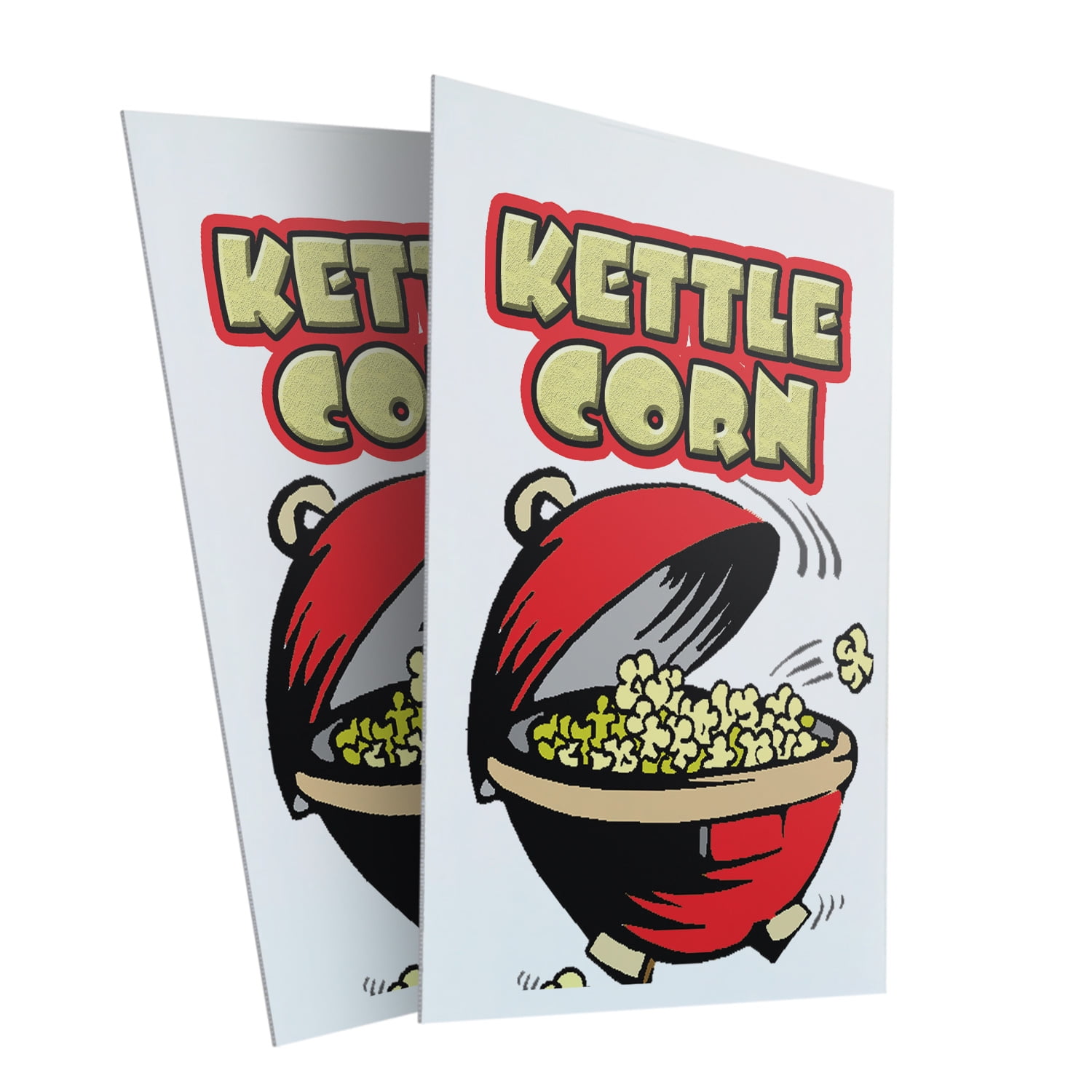 Kettle Corn (2-PACK) 24" x 36" Plastic Signs | Sign Insert 4mm ...