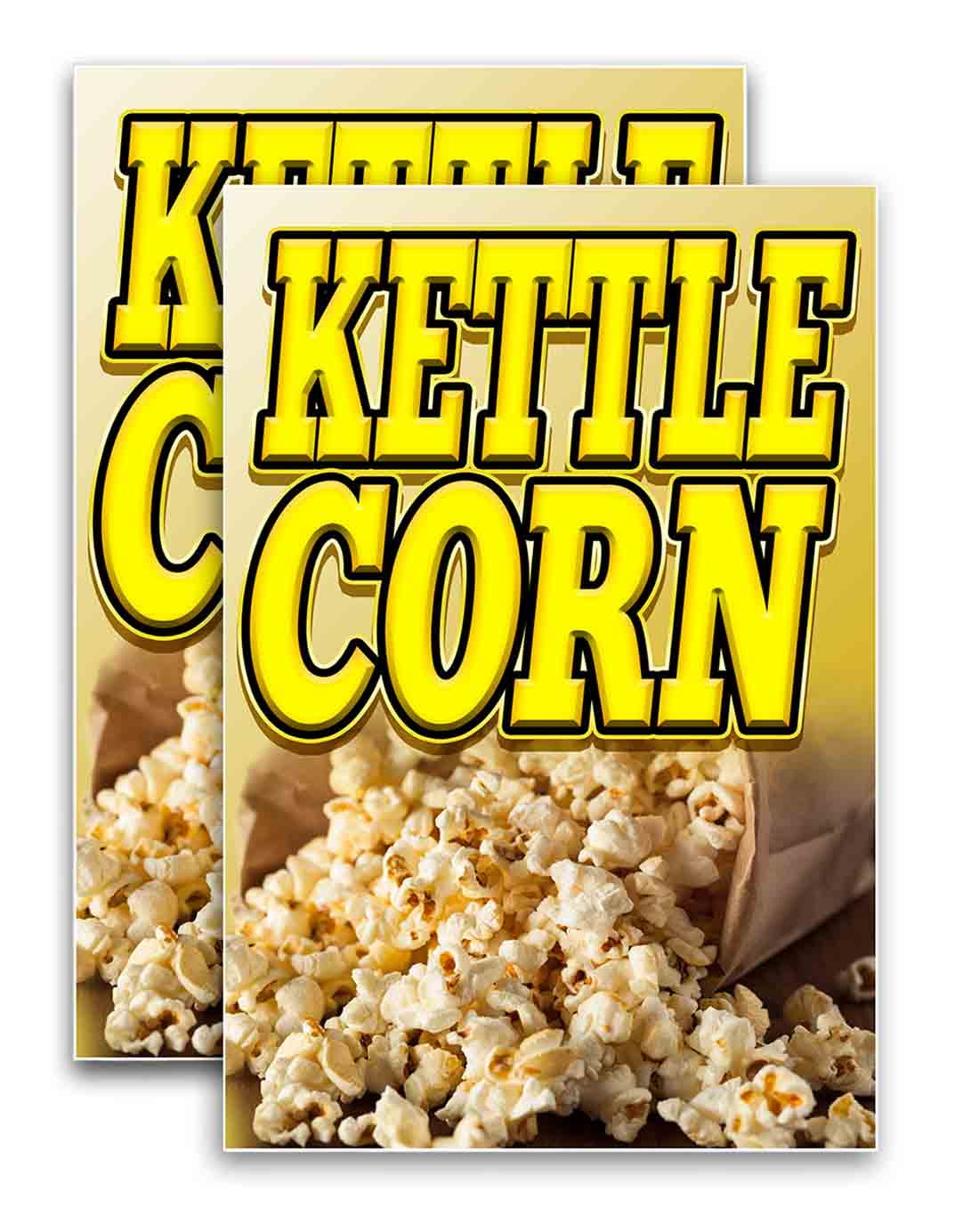 Kettle Corn (24" X 36") Vinyl Decal Only (Pack of 2) |Sign|Sticker ...