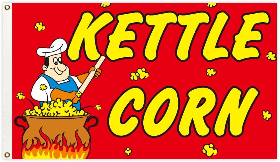 Kettle Corn Flag Business Concession Stand Sign Banner Food Tent Snack ...