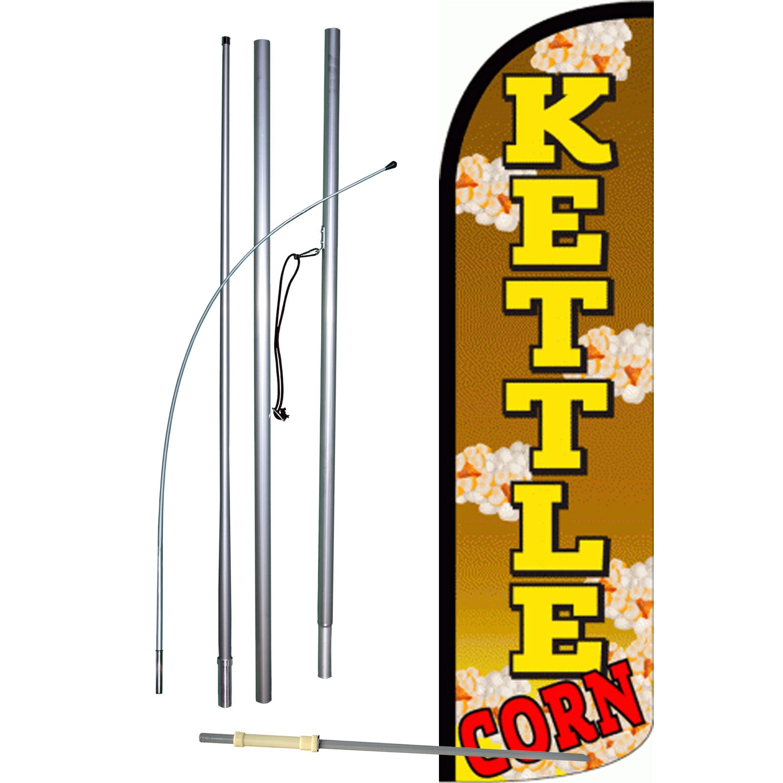 Kettle Corn Flag with Flag Pole and Spike - Walmart.com