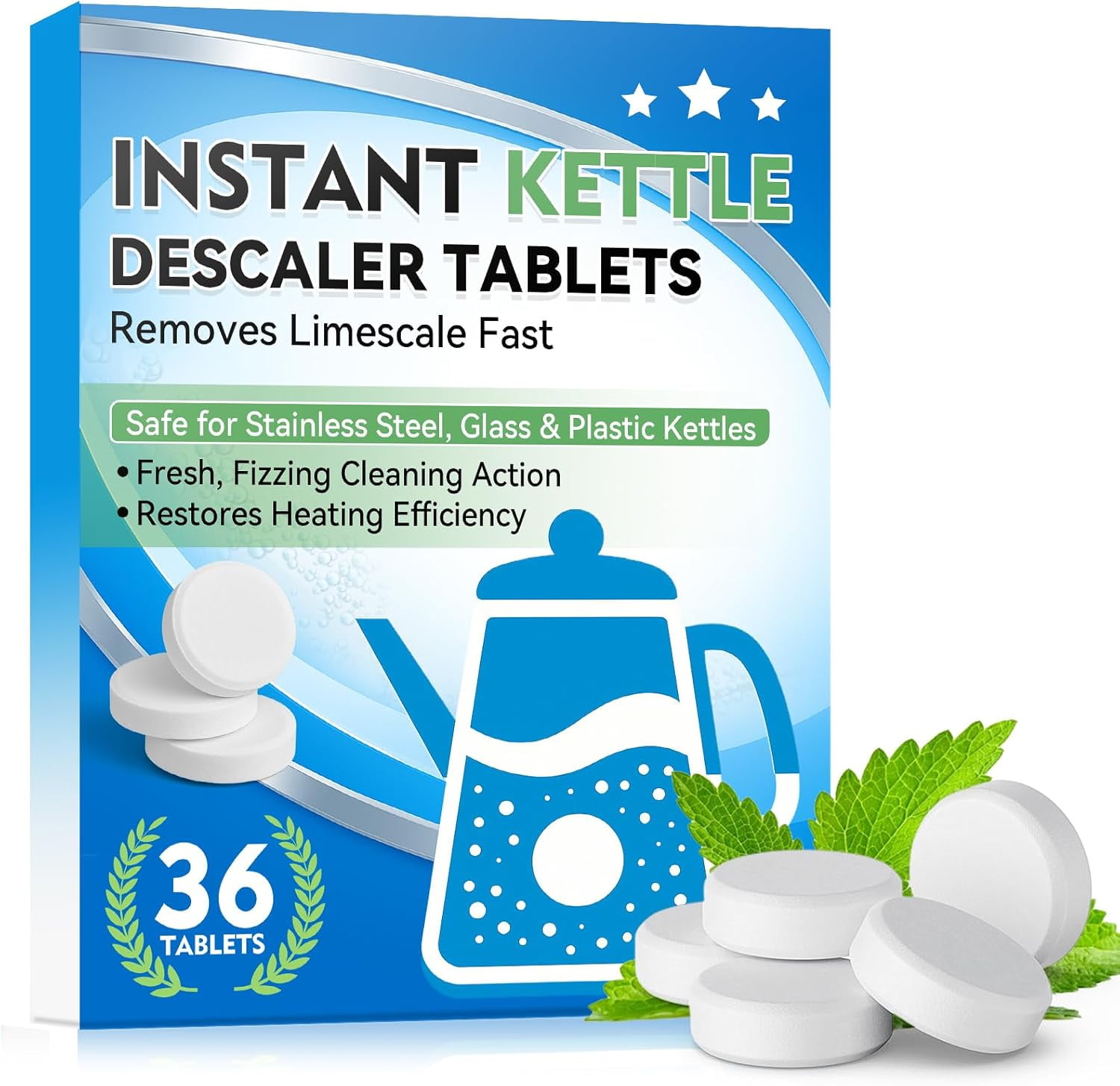Kettle Descaler Tablet, 36 Pack Kettle Cleaner Removes Hard Water ...