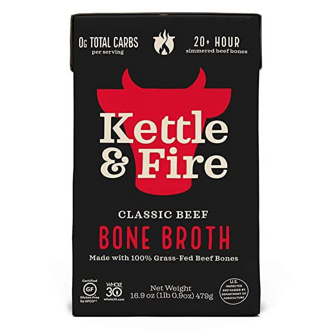 Kettle & Fire Beef Bone Broth, 16.9 oz - Cooking Stock (Pack of 1 ...