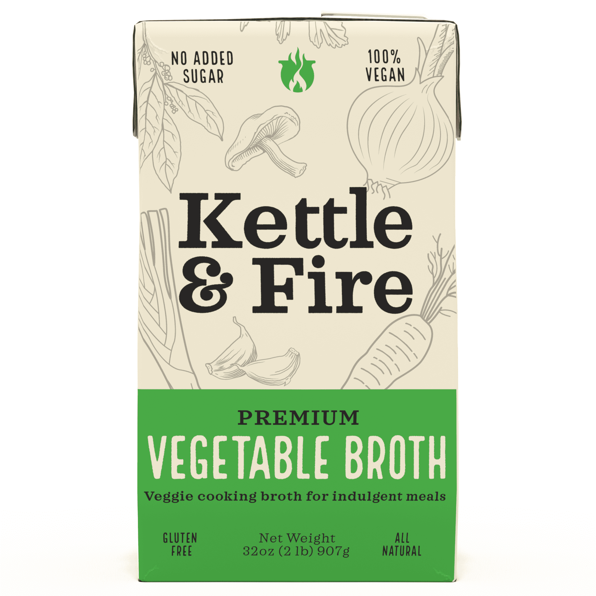 Kettle & Fire Organic Vegan Vegetable Broth, Tomato Veggie Free, 32 oz ...