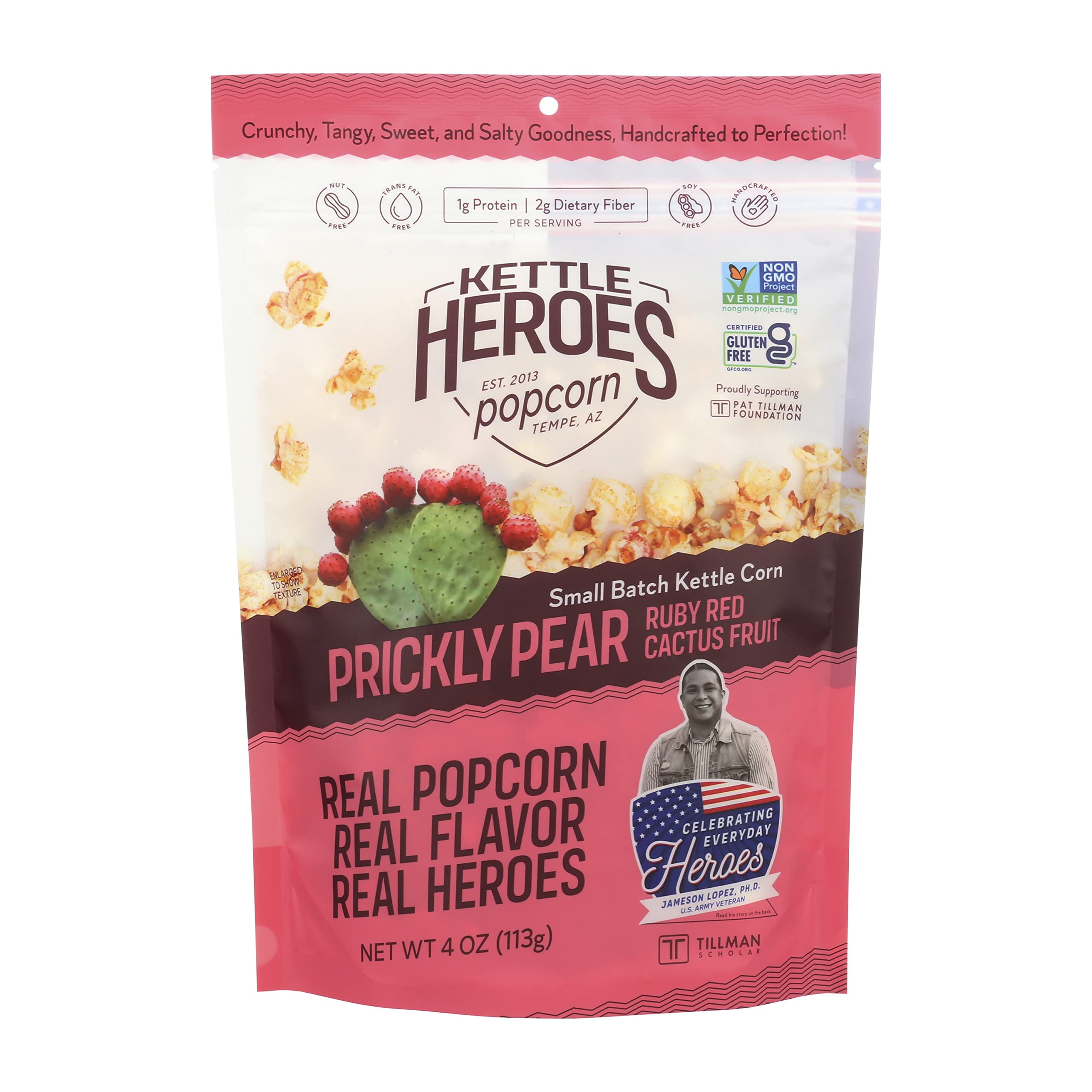 Kettle Heroes Kettle Corn Prickly Pear 4 oz (Pack of 6) - Walmart.com