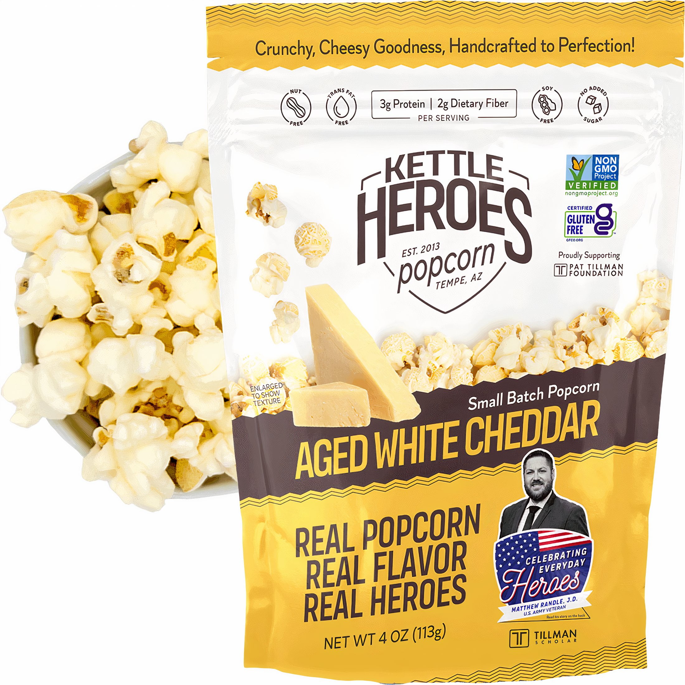 Kettle Heroes Popcorn Aged White Cheddar Popcorn - Walmart.com