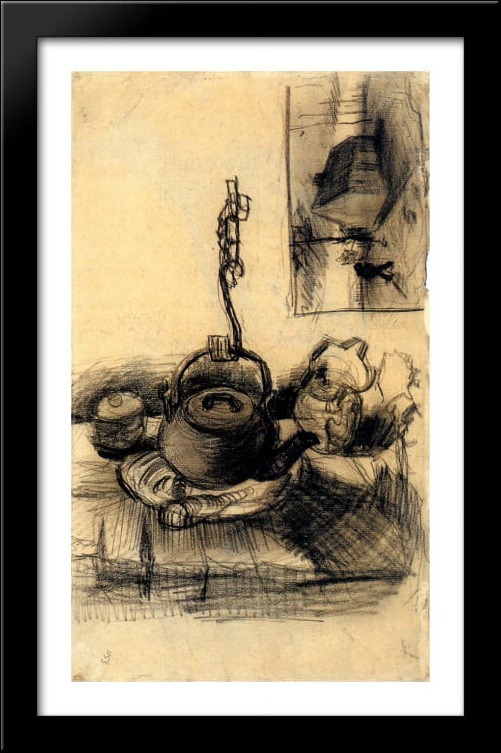 Kettle Over a Fire, and a Cottage by Night 24x40 Large Black Wood ...