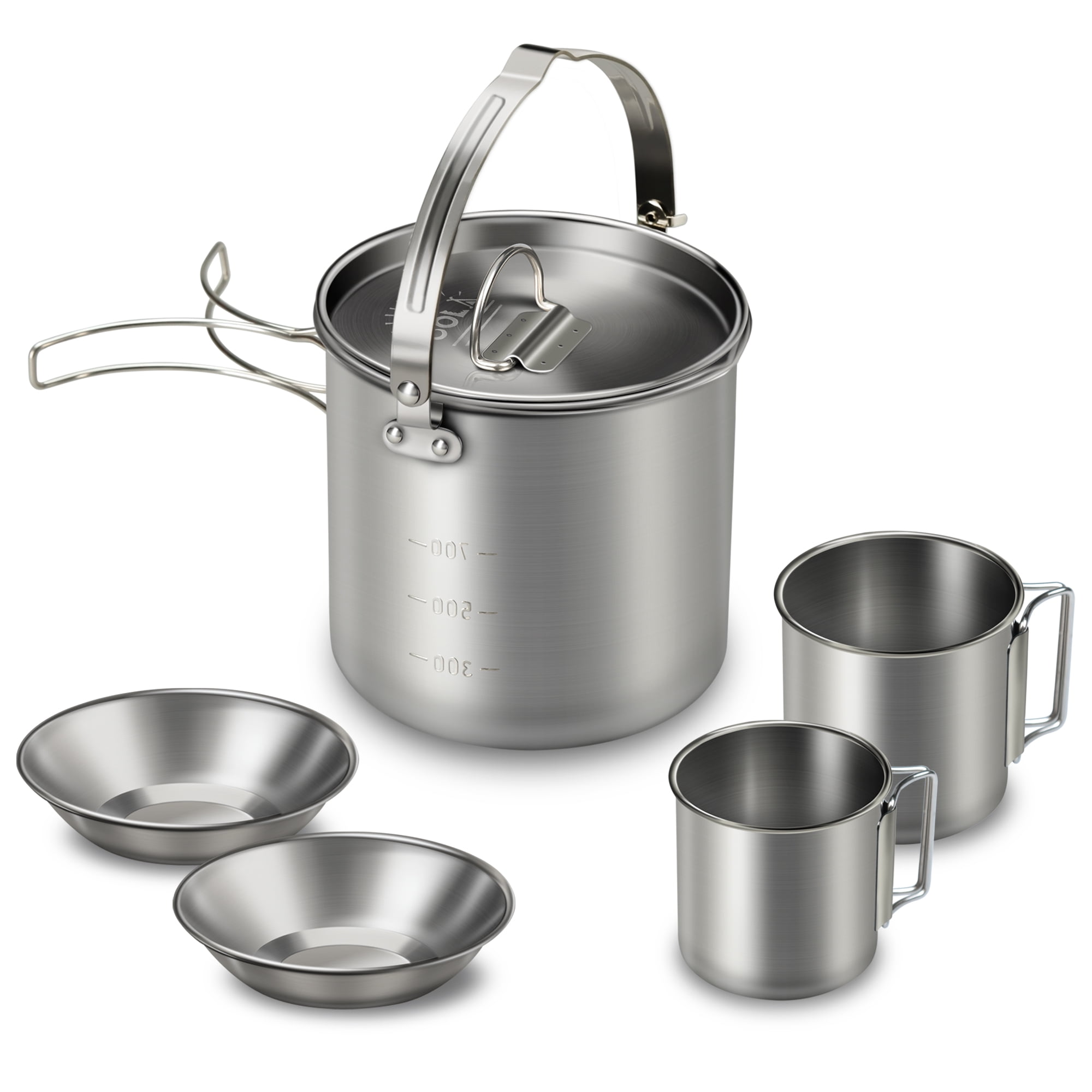 Kettle Set,Lid Portable Tea Coffee Water Pot Cups 2 Handles 2 Handles ...
