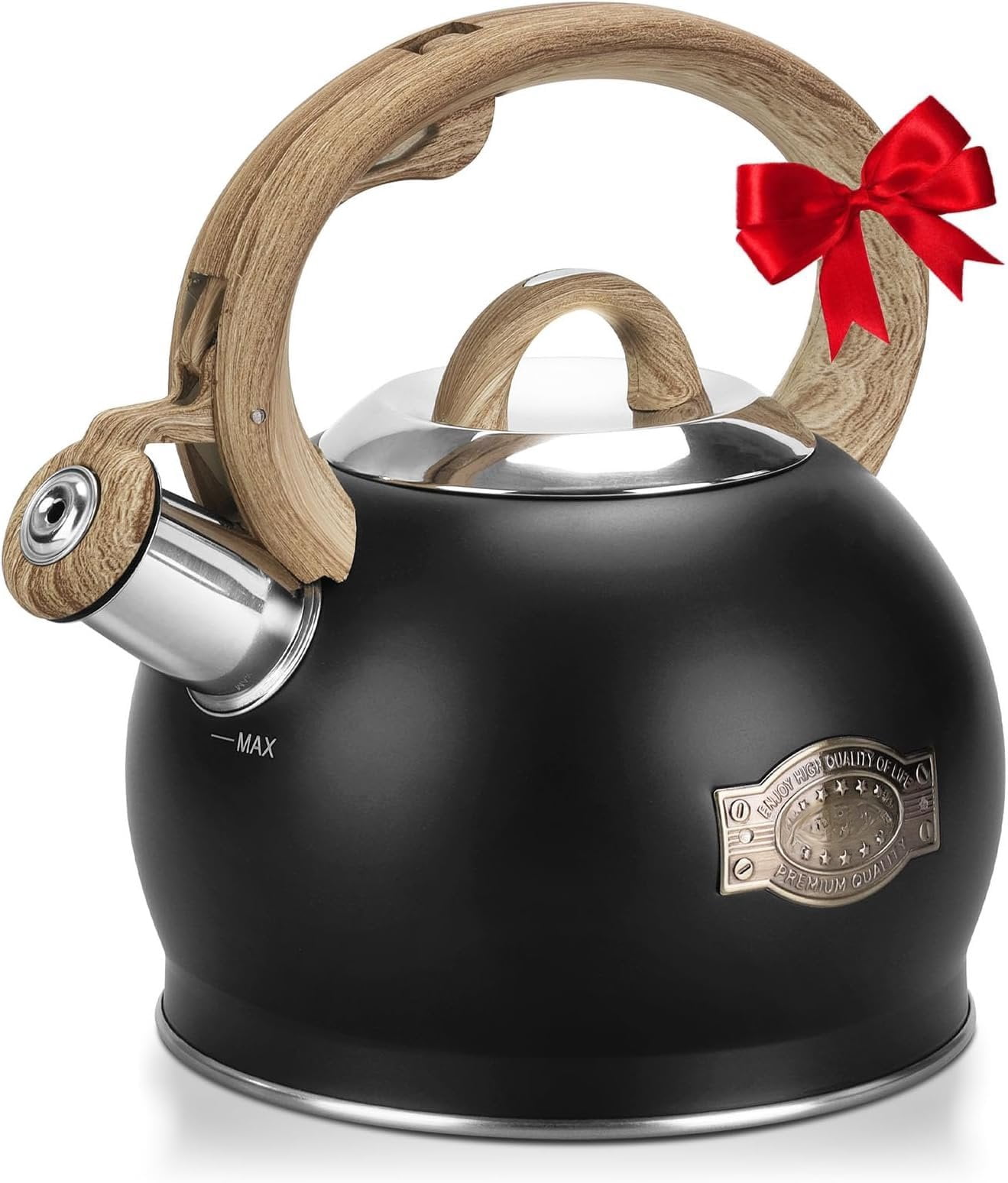 Kettle Stovetop, Black Kettles-2.1 Quart Loud Whistle Stovetop Teapot ...