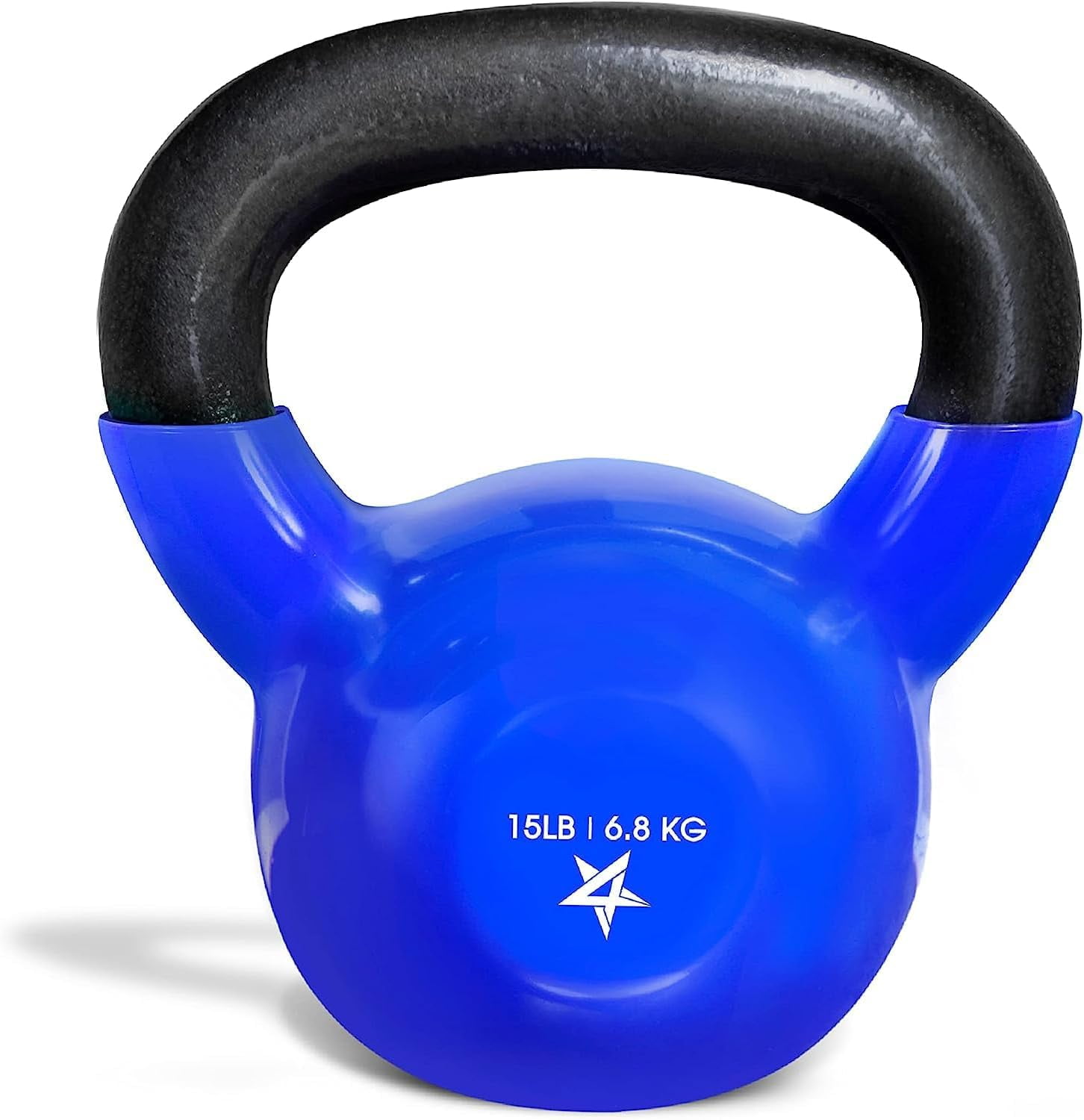 Kettlebell, 5-100 LB Vinyl Coated Cast Iron Strength Training ...