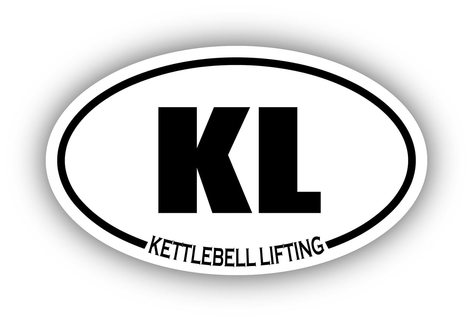 Kettlebell Lifting KL Oval Bumper Sticker 3M Vinyl Decal 3 in x 5 in ...
