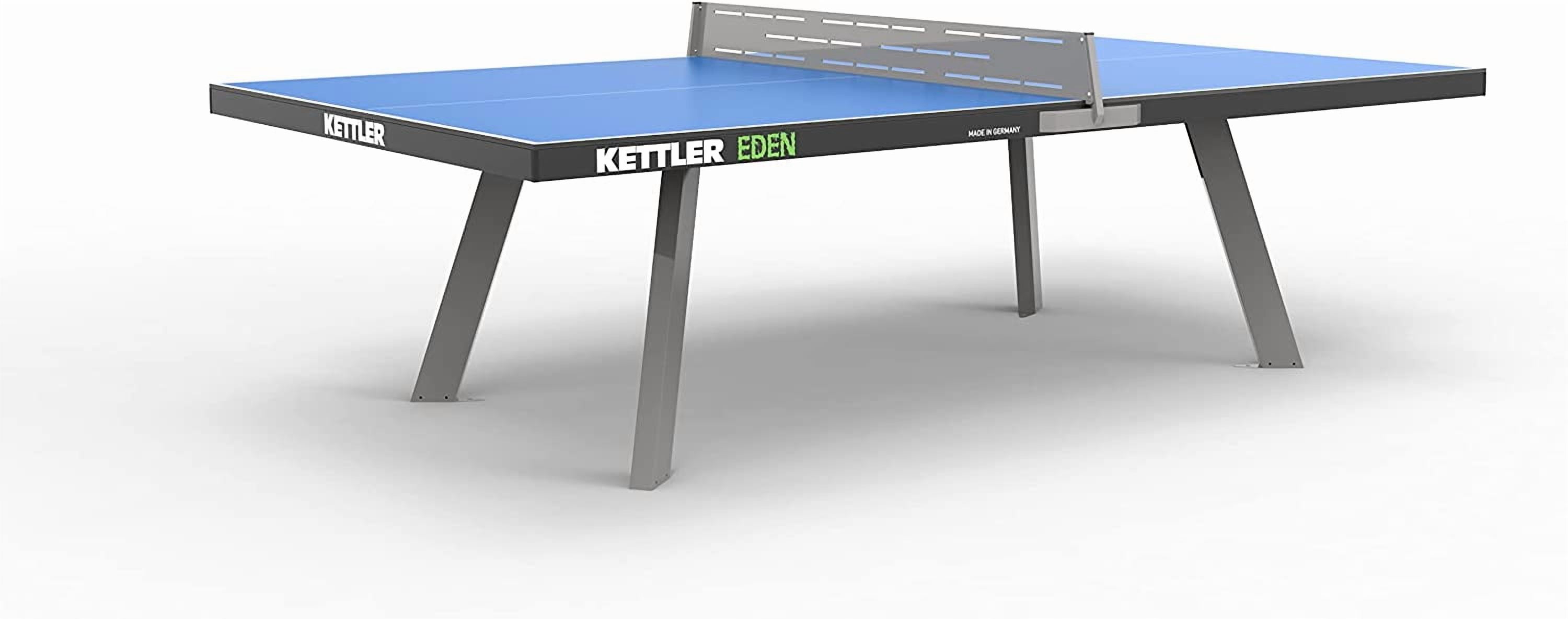 Kettler Eden Outdoor Stationary Table Tennis with Anchor Ready Feet and ...
