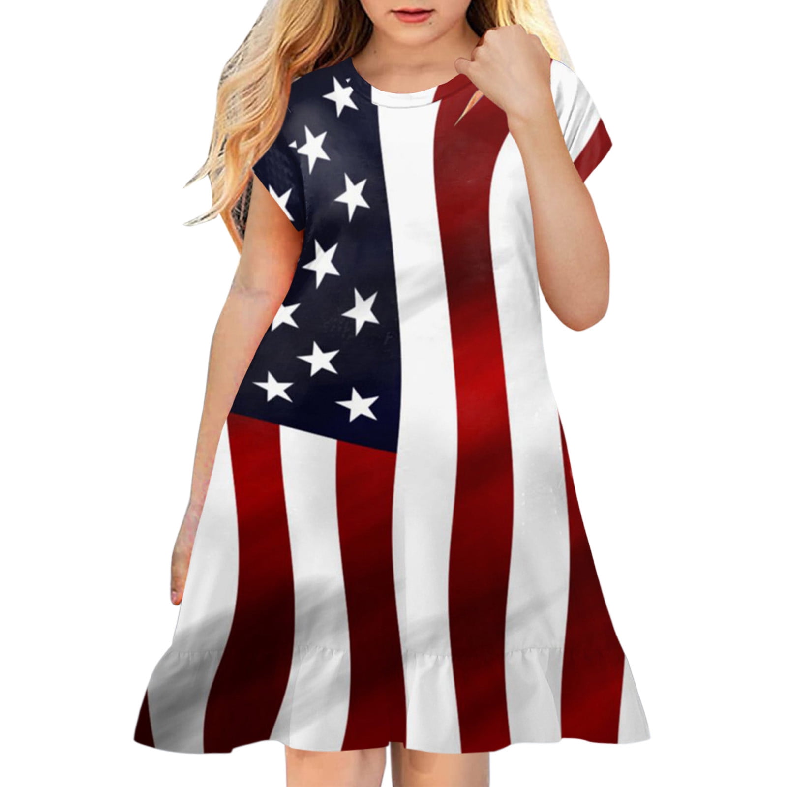 Ketyyh-chn99 4th of July Dress Little Girls Toddler Girls American Flag ...