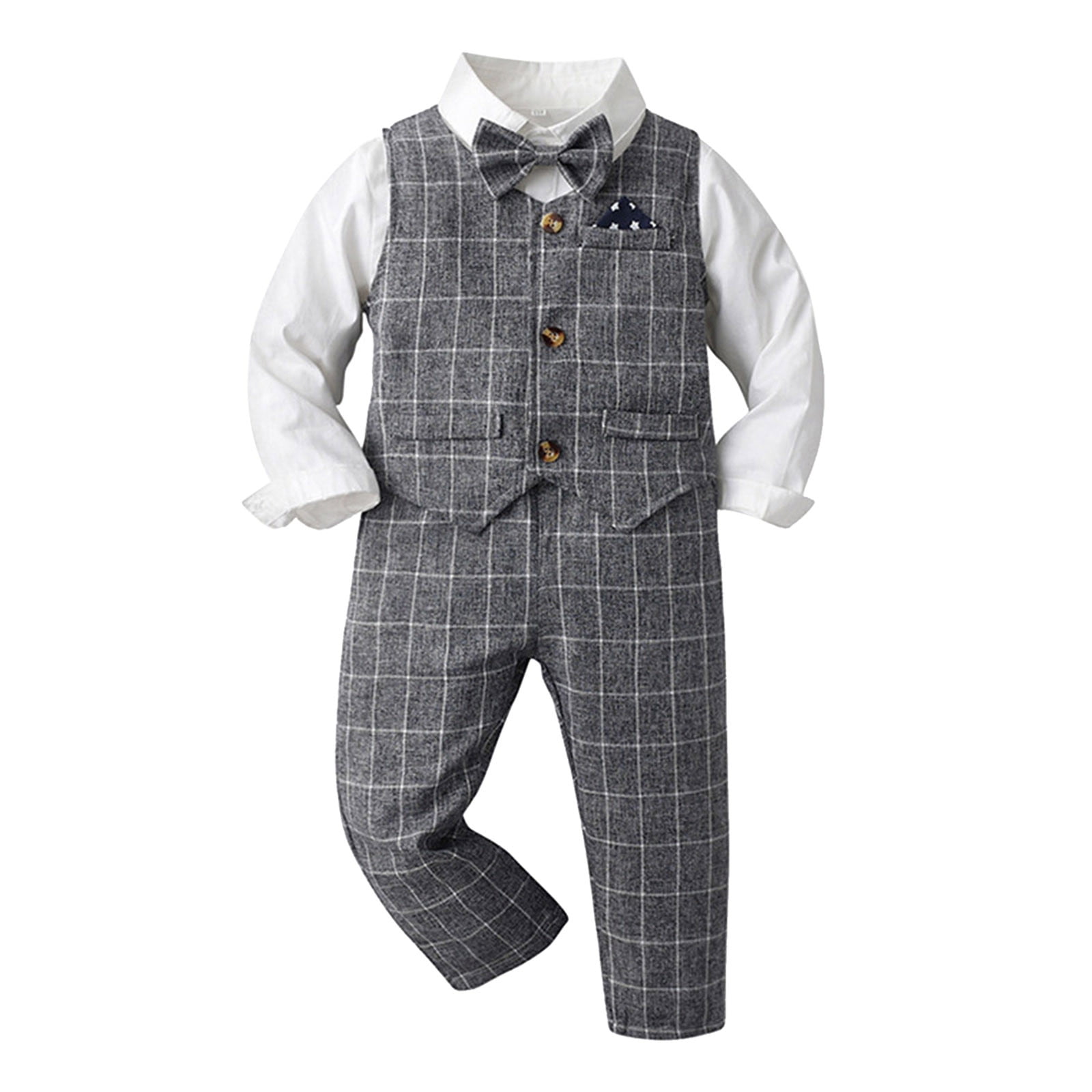 Ketyyh-chn99 Baby Boy Formal Suits Baby Girl Suspenders Pant Sets Baby ...