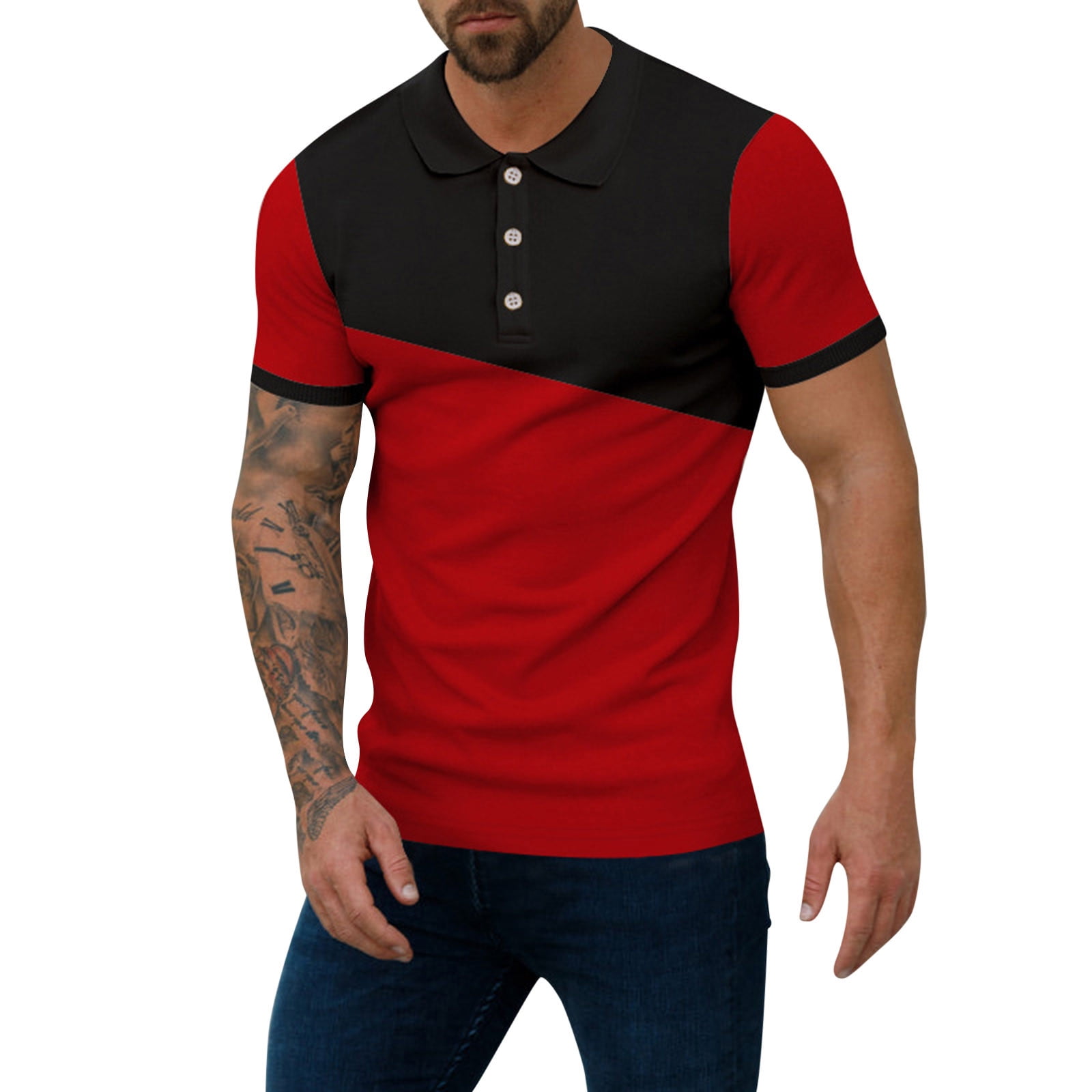 Ketyyh-chn99 Big Mens Polo Shirts for Men Fashion Fall Printed Tunics ...