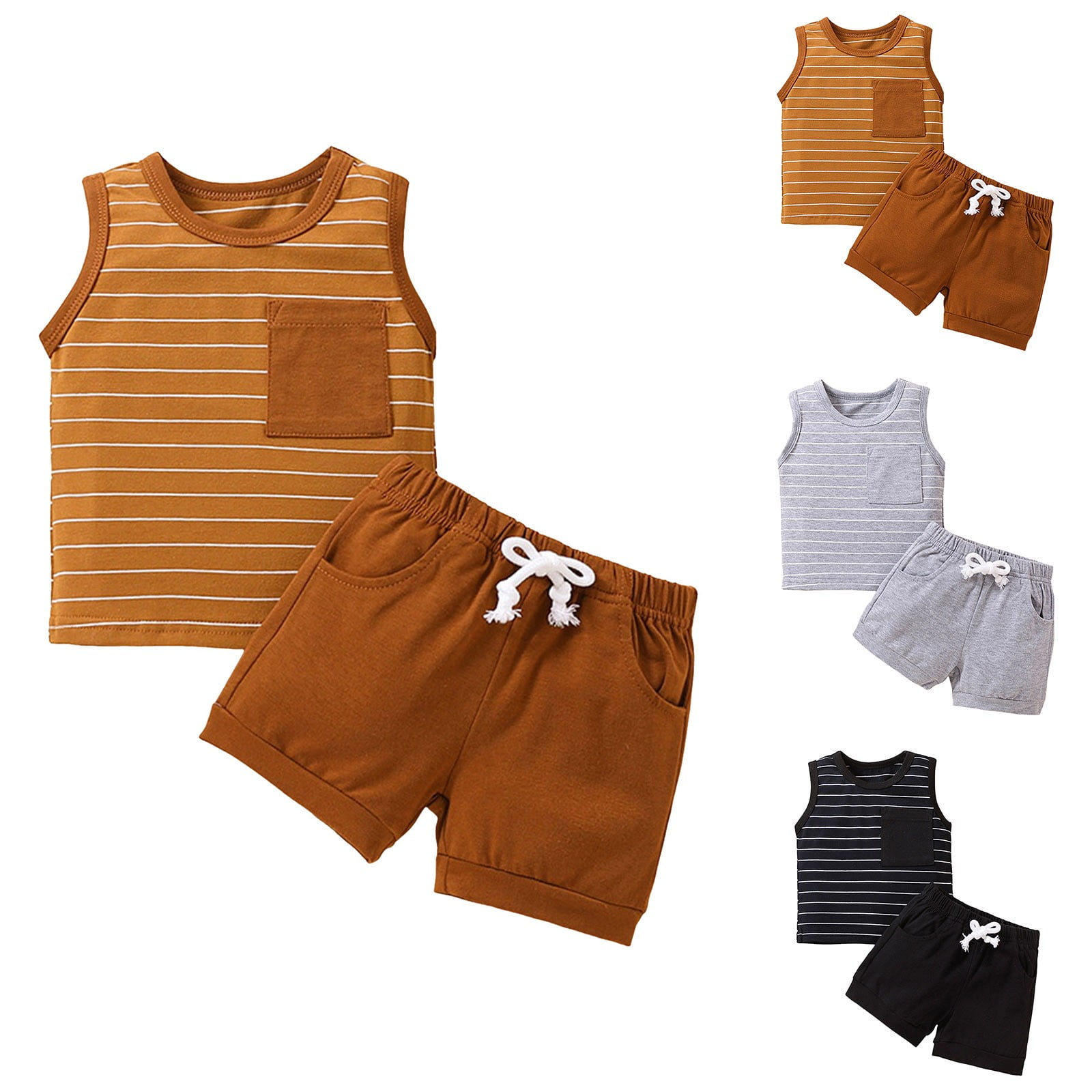 Ketyyh-chn99 Boys 2-Piece Short Sleeve Sets 2025 Toddler Baby Boy ...