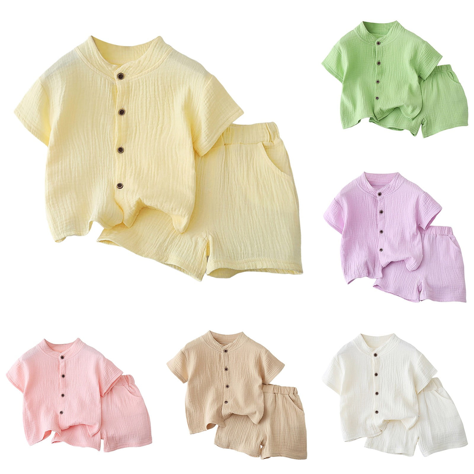 Ketyyh-chn99 Boys Cotton Short Sleeve Pajama Set 2025 Toddler Baby Boy ...