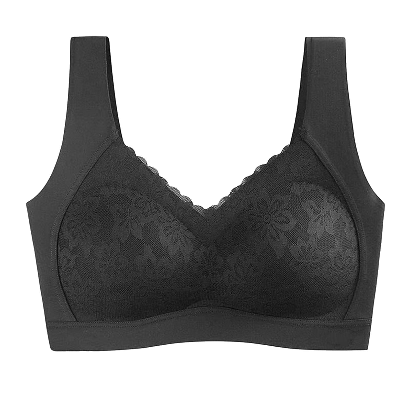 Ketyyh-chn99 Bras 2023 Wireless Bras Wirefree Bra Plus Size Bra Black,M ...