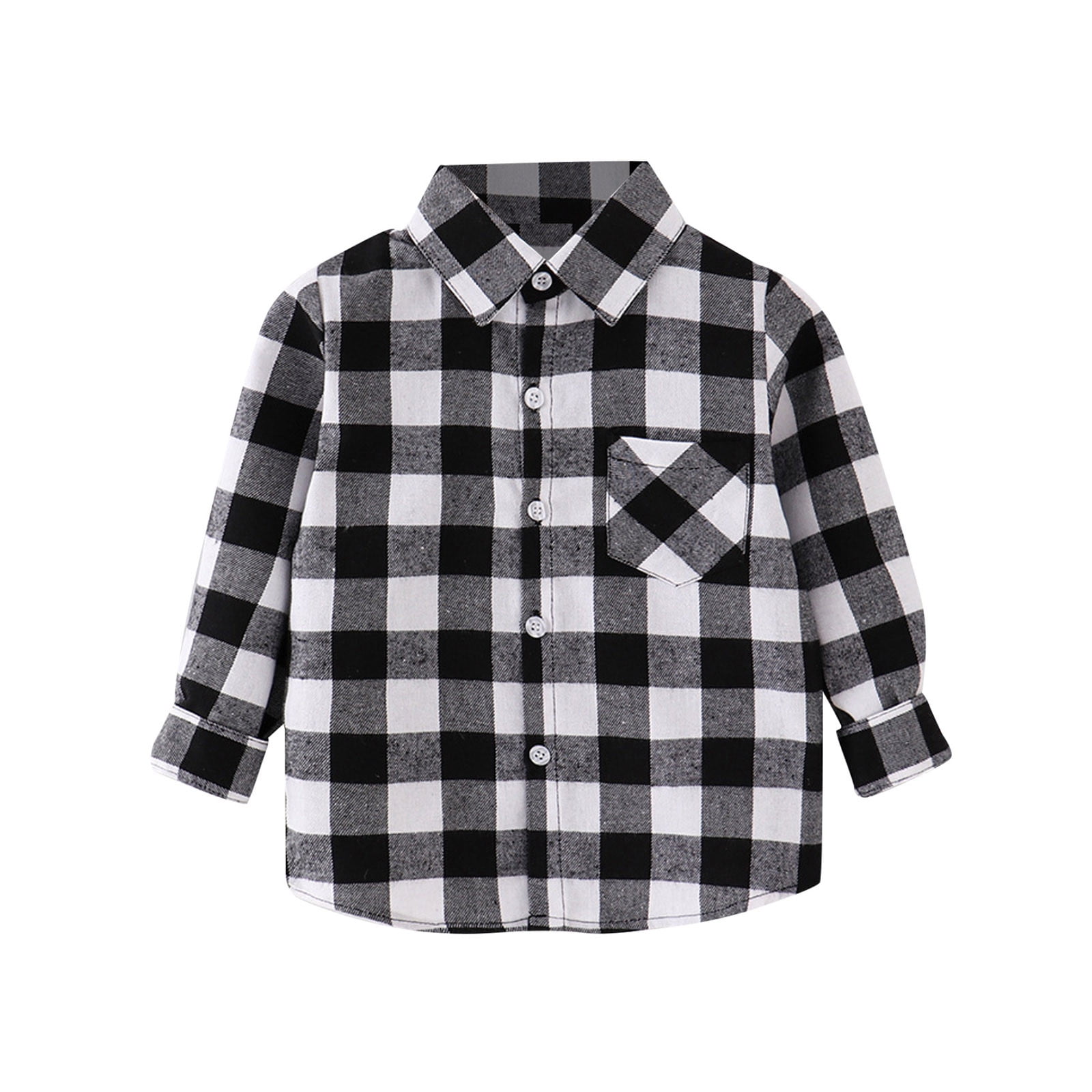 Ketyyh-chn99 Kids Little Boys Girls Baby Plaid Flannel Shirt Jacket ...