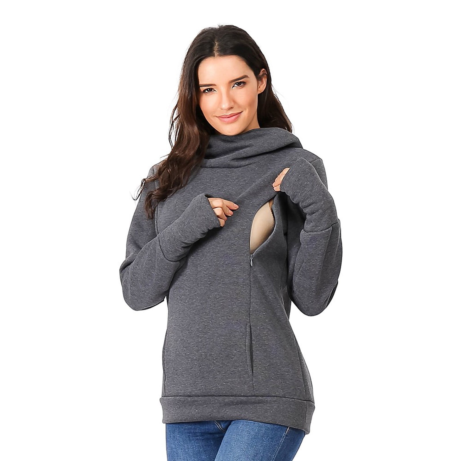 Ketyyh-chn99 Maternity Clothes Long Sleeve Side Split Maternity Shirts ...