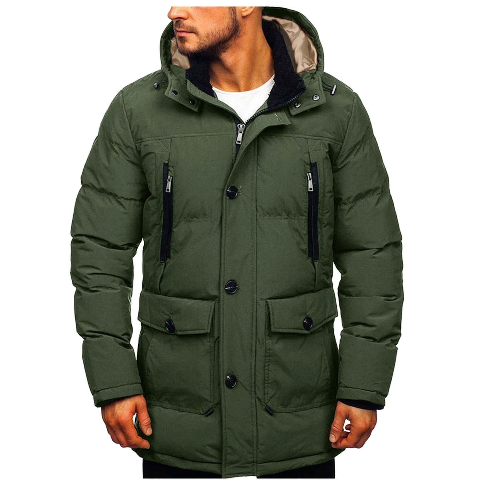 Ketyyh-chn99 Mens Parkas Outerwear Jacket Winter Long Hooded Parka ...