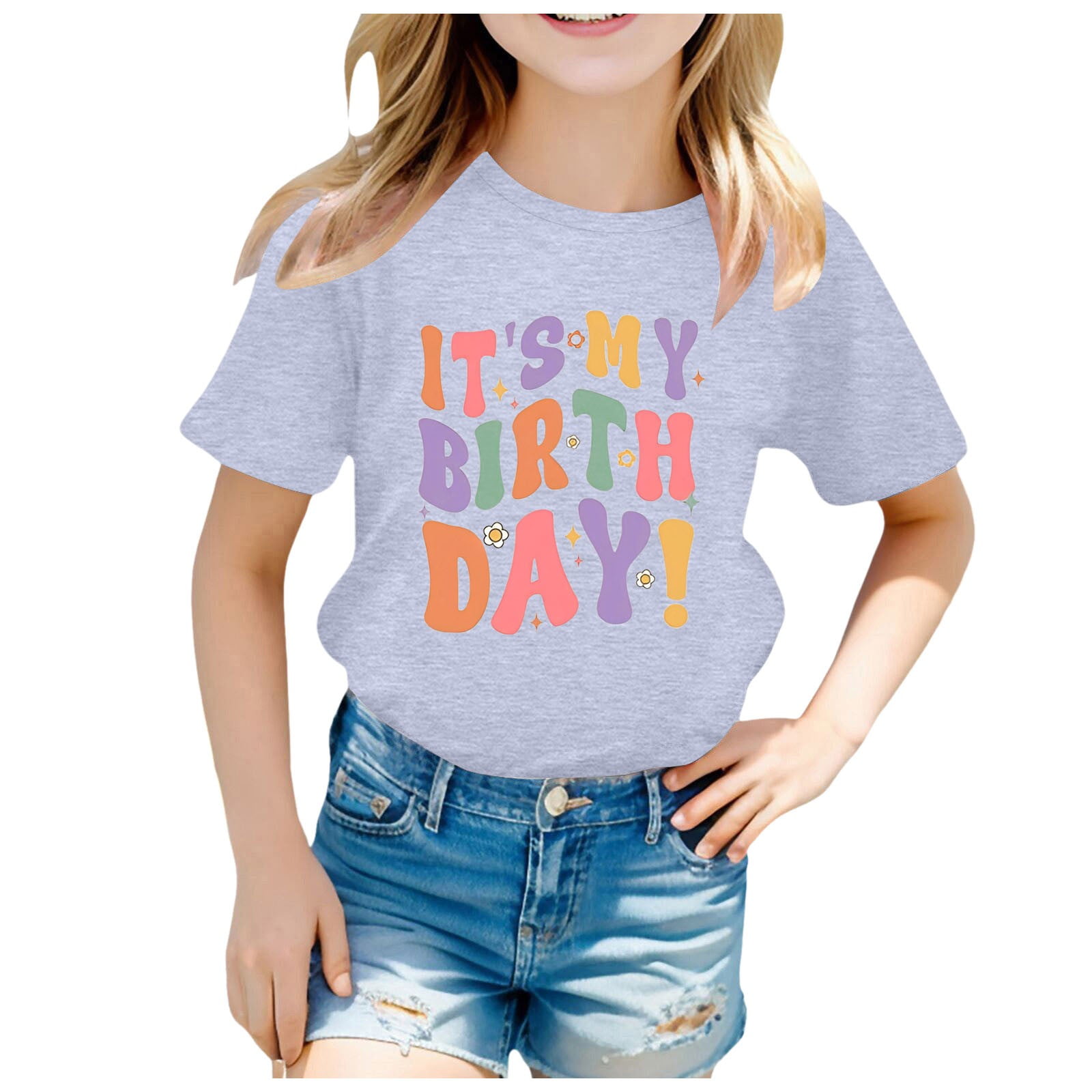 Ketyyh-chn99 Toddler Girls Tops Children's T Shirt Half Sleeve Round ...