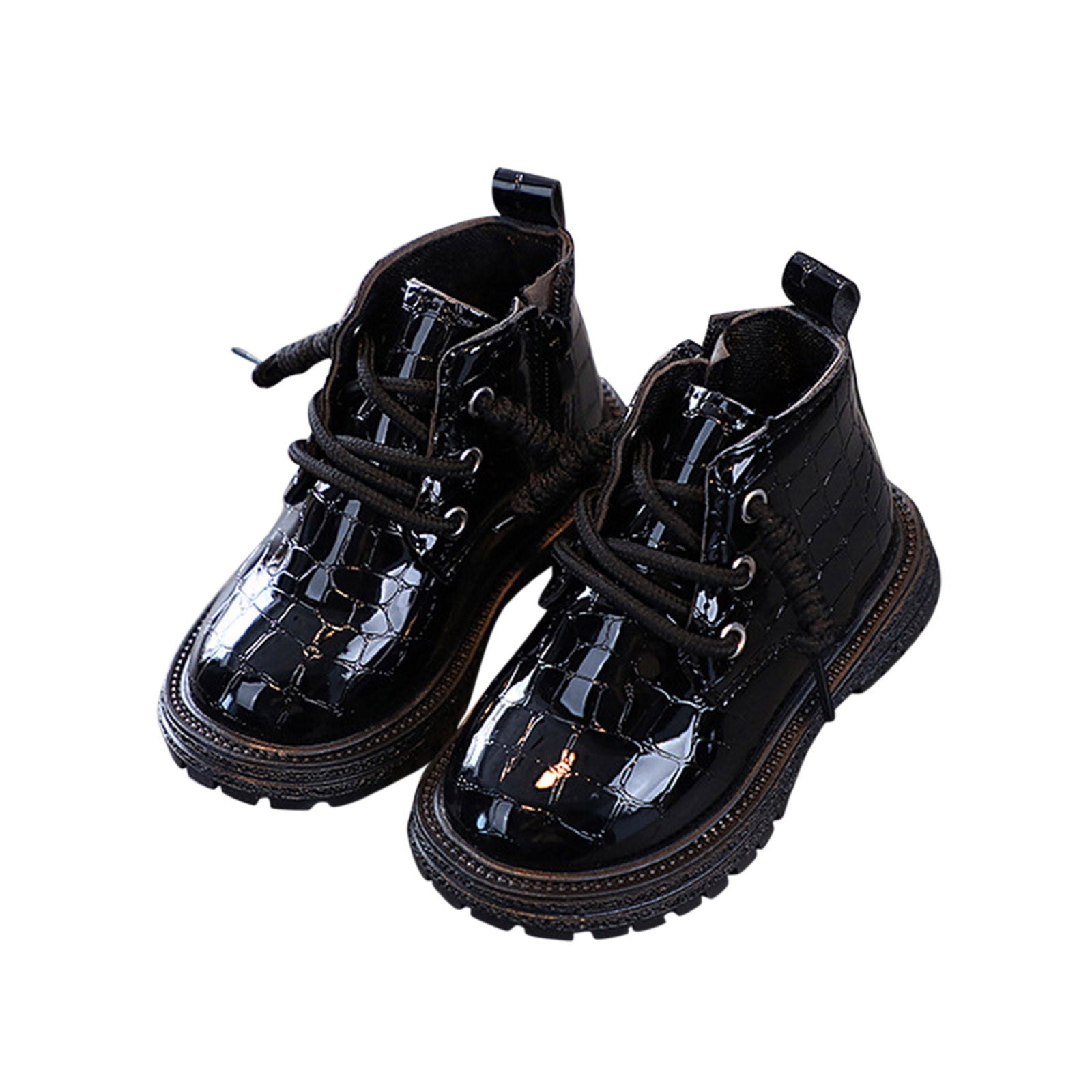 Ketyyh-chn99 Winter Shoes Lug Combat Boots Girls Lace up Boots Black,28 ...