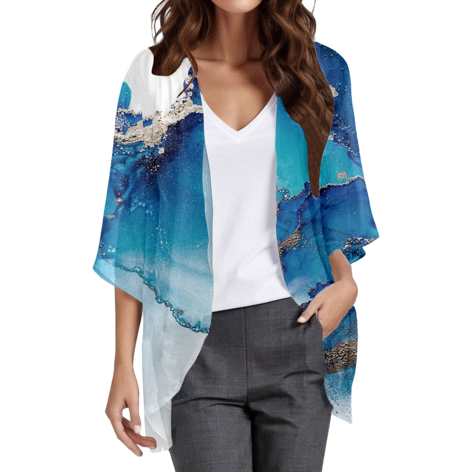 Ketyyh-chn99 Women Long Cardigan Short Sleeve Cardigans Lightweight ...