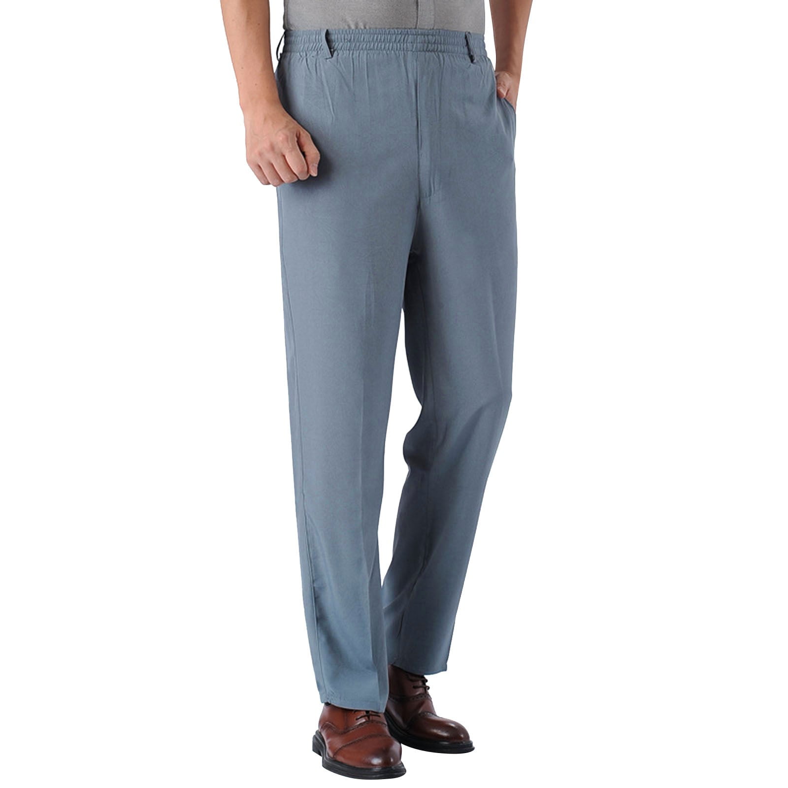 Ketyyh-chn99 Work Pants for Men Casual Linen Pants Elastic Waist ...