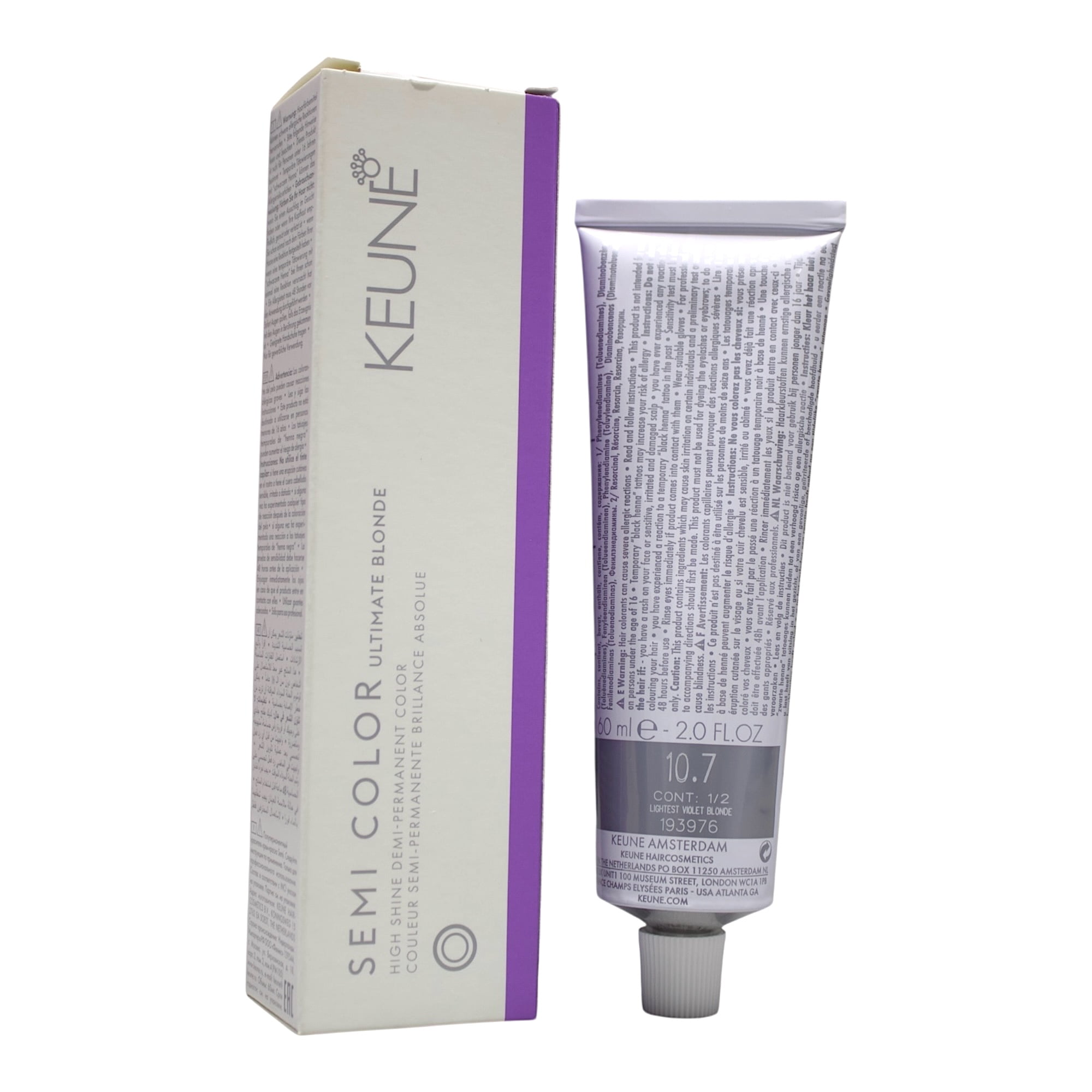 Keune Semi Color 10.7 Demi-Permanent Color Lightest Violet Blonde 2 Oz ...