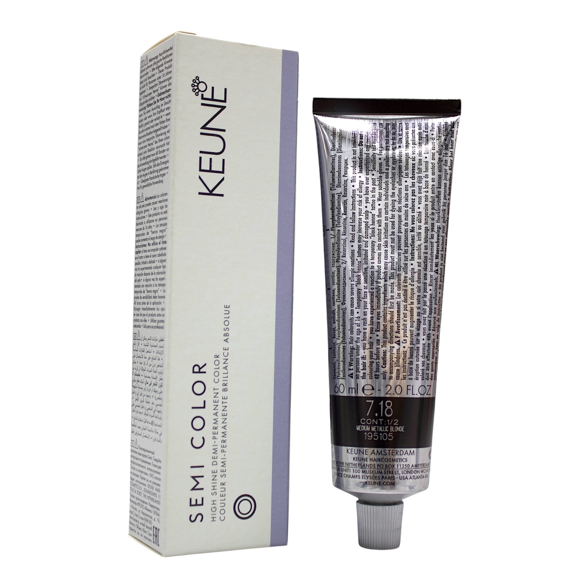 Keune Semi Color 7.18 Demi-Permanent Color Medium Blonde 2 Oz - Walmart.com