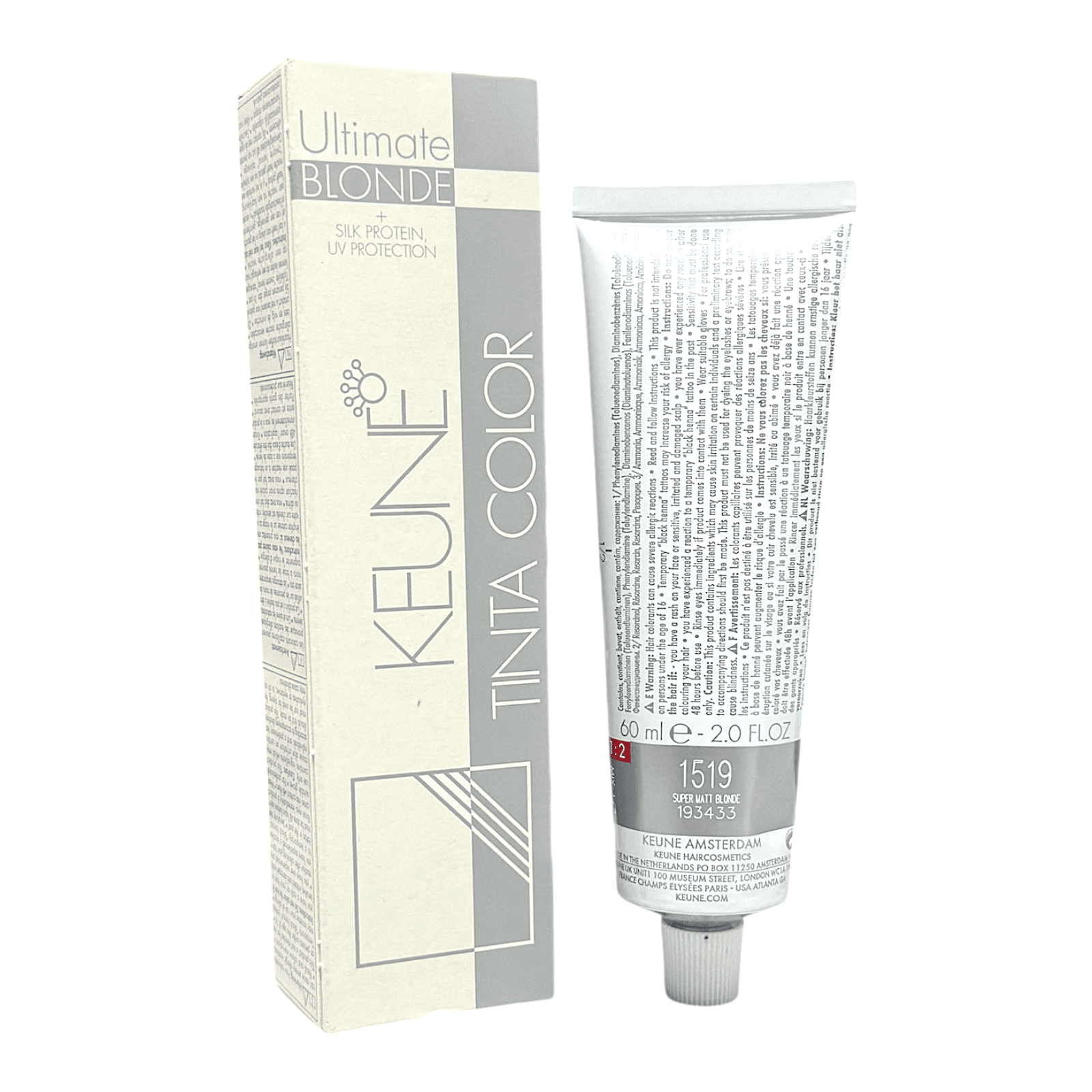 Keune Tinta Color 1519 (1:2) Permanent Color Super Matt Blonde 2 Oz ...