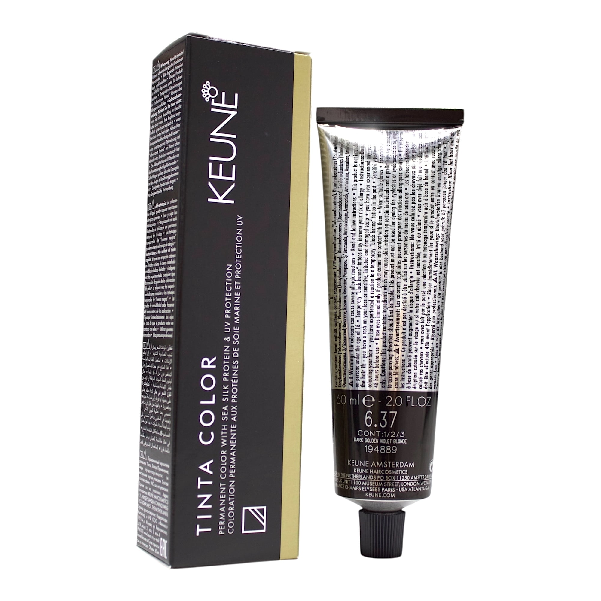 Keune Tinta Color 6.37 Permanent Color Dark Golden Violet Blonde 2 Oz ...